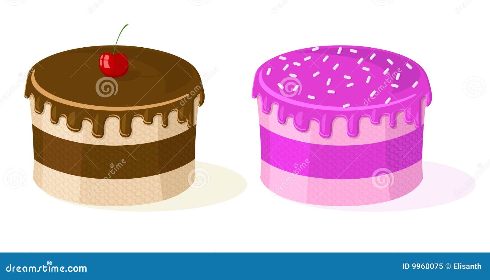 Two vector cakes stock vector. Illustration of fruit, color - 9960075