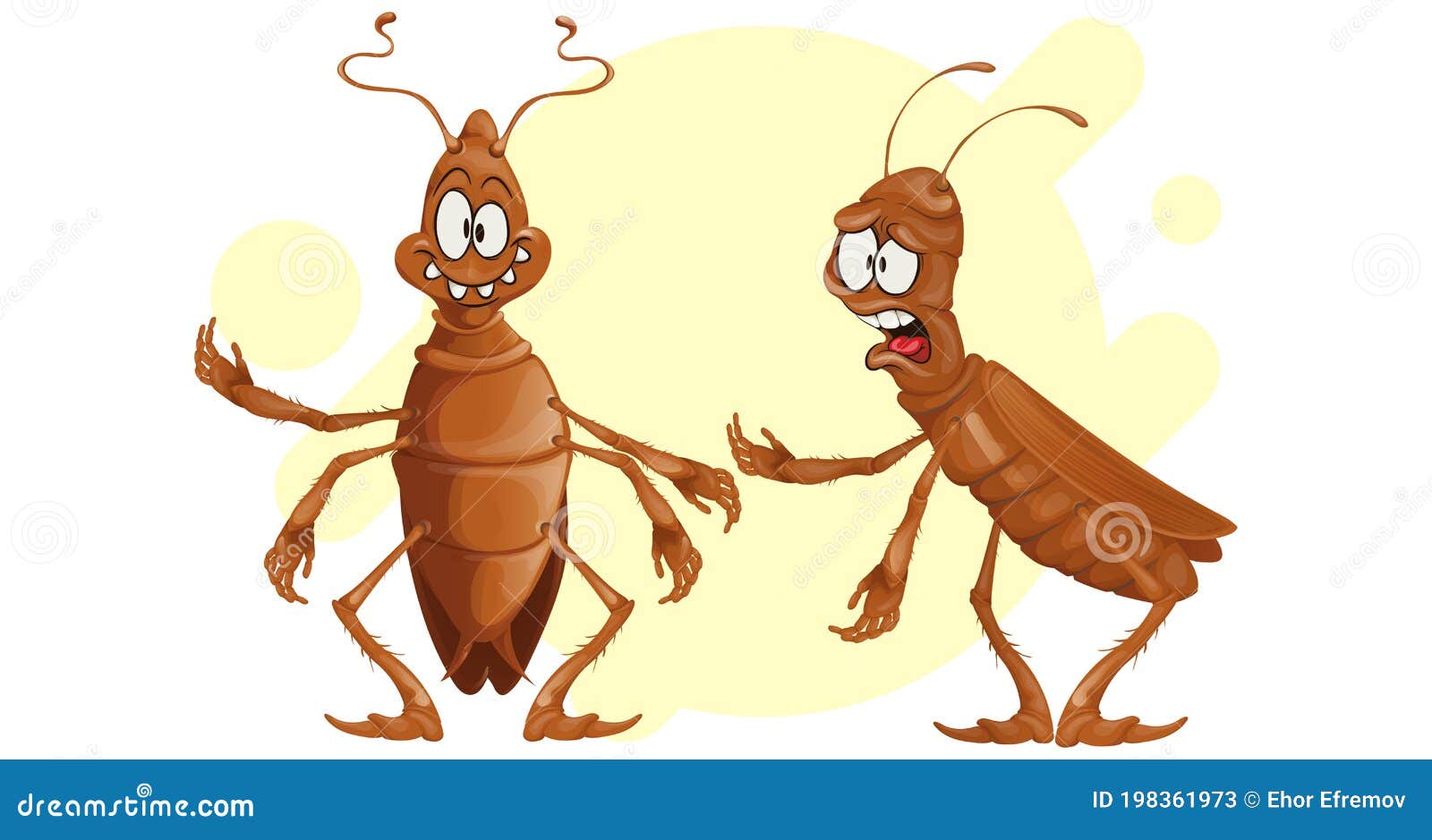 Two Vector a Cockroach in a Cartoon Style Stock Vector - Illustration ...