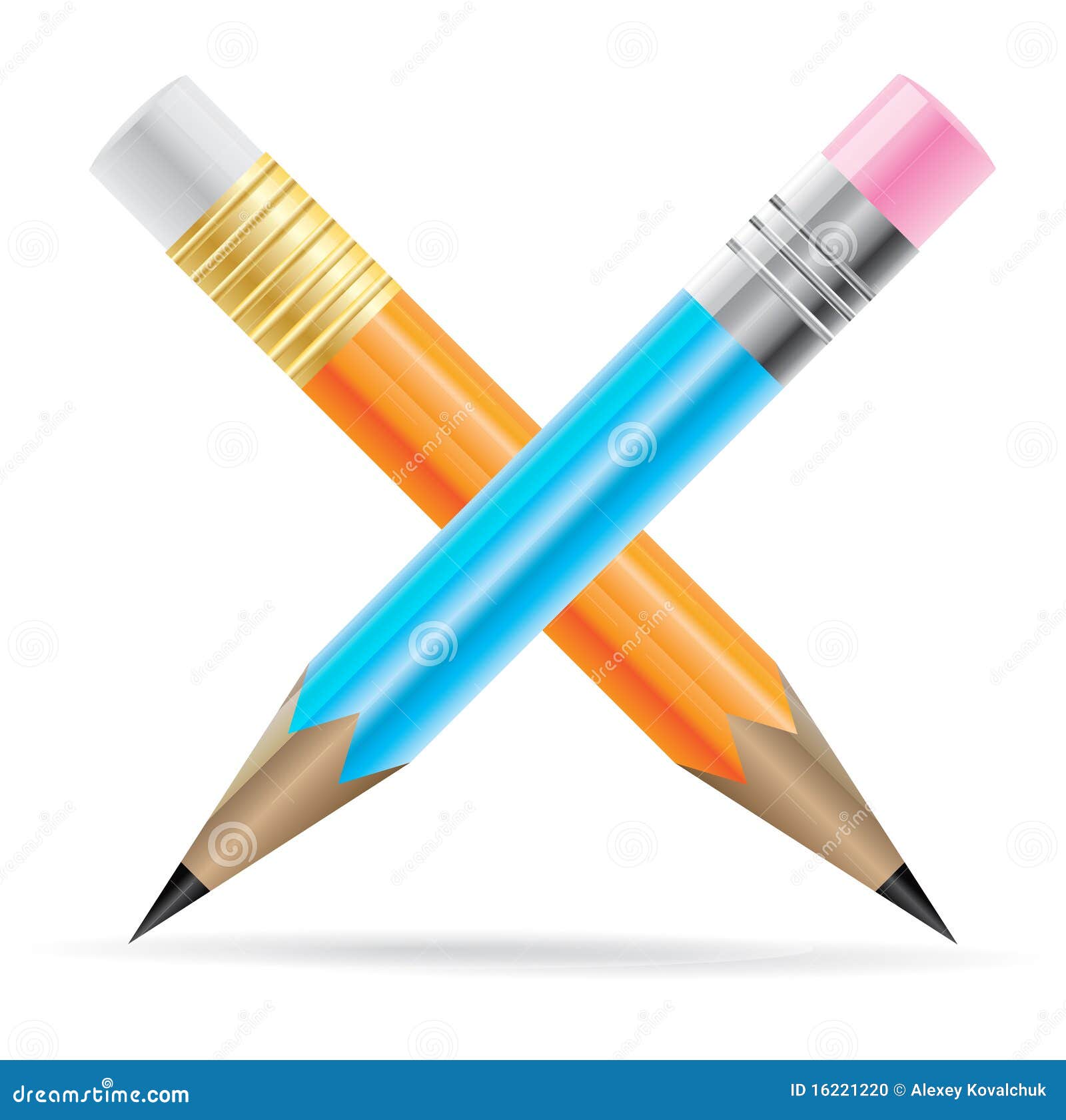 Two vector pencil stock vector. Illustration of wooden - 16221220