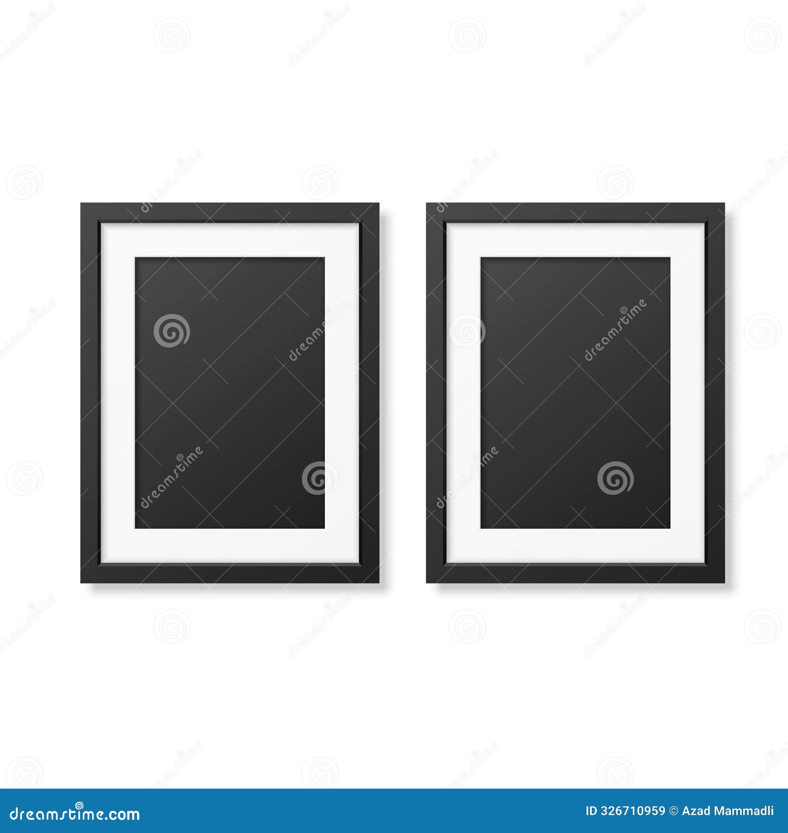 Two Vector Picture Frames, Black and White, Isolated, Simple Design Stock Illustration ...