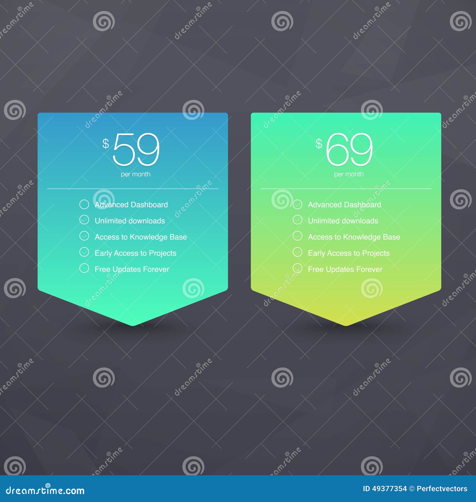 Vector Pricing Tables | CartoonDealer.com #41307433