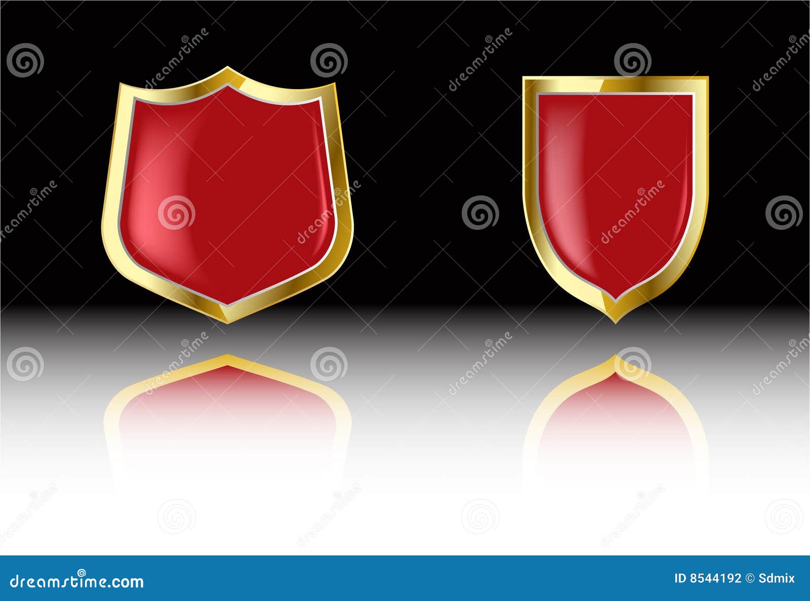 The two vector red shield stock vector. Illustration of medallion - 8544192