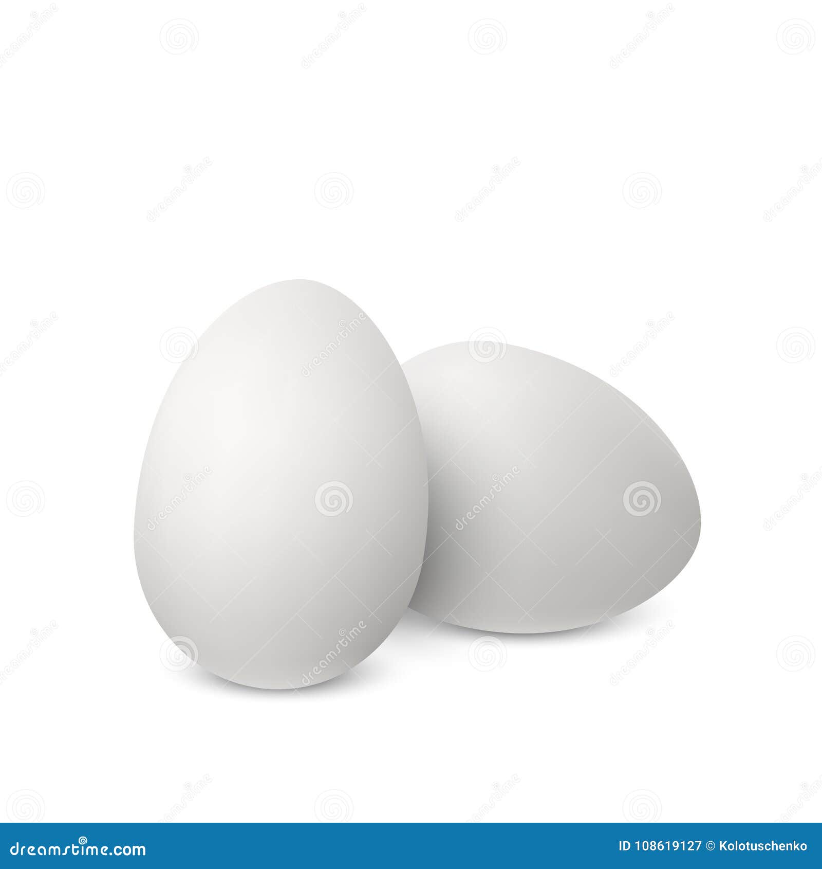 Two Vector White Realistic Eggs. Stock Vector - Illustration of ...