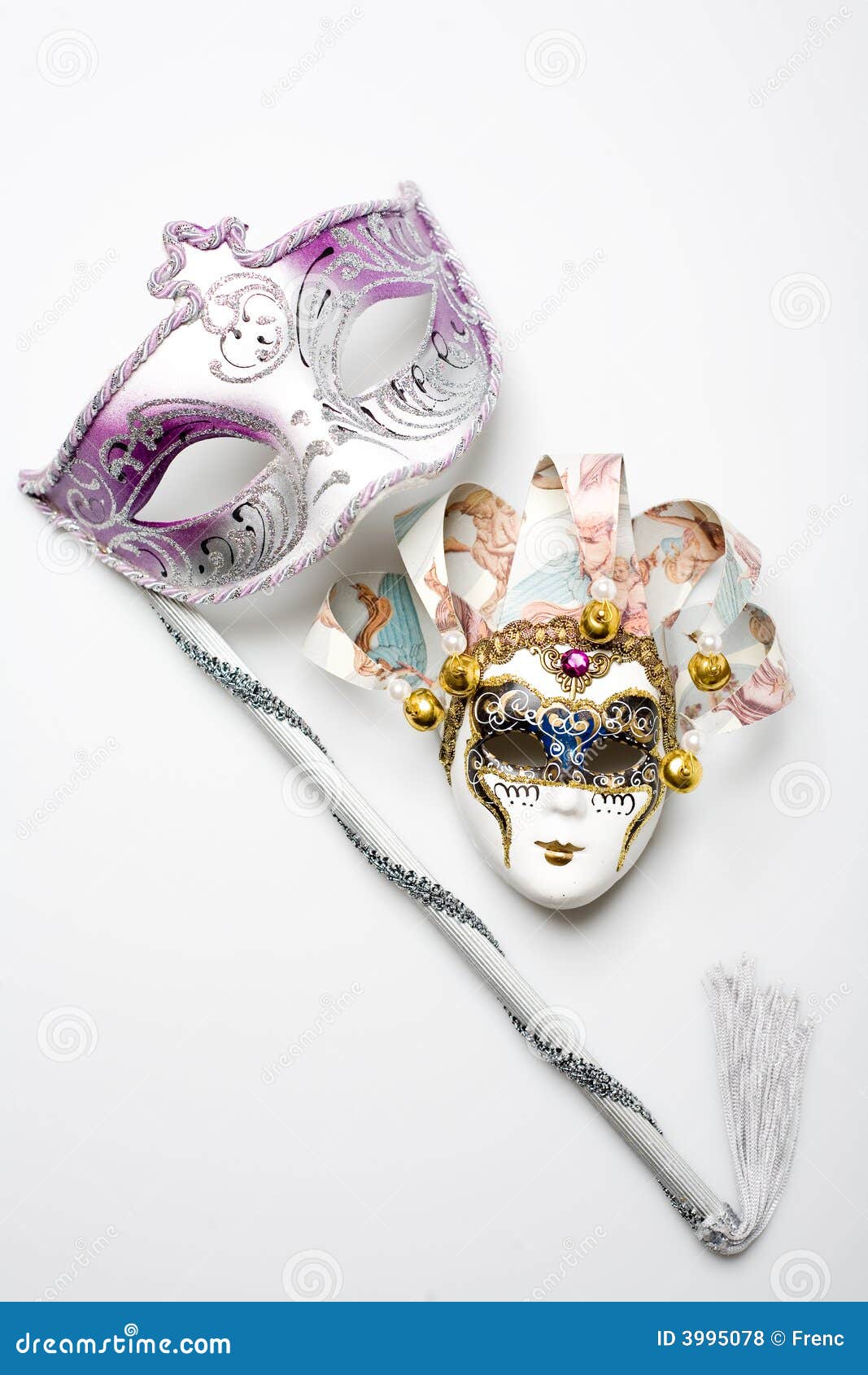 Two Venetian carnival mask stock photo. Image of close - 3995078