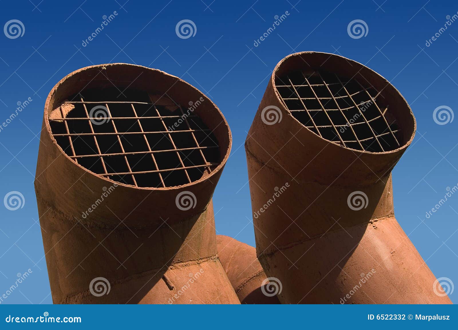 Two ventilation pipes stock photo. Image of industrial - 6522332