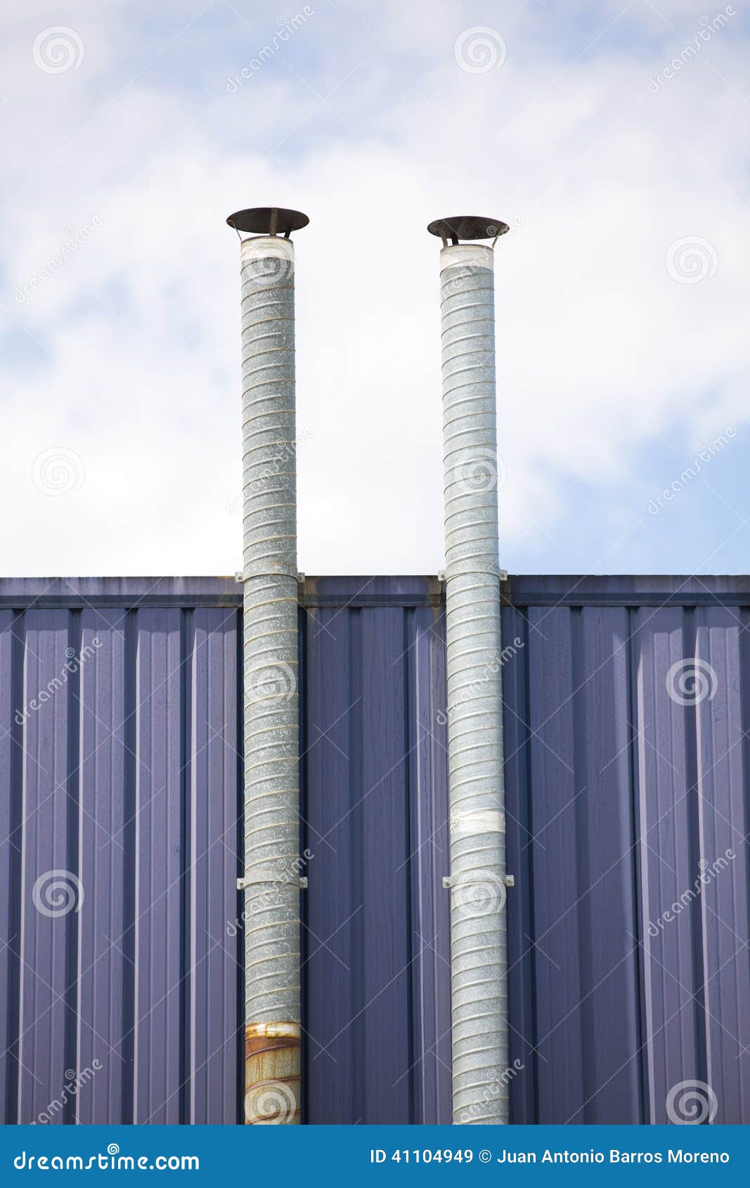 Two ventilation pipes stock image. Image of pipes, close - 41104949