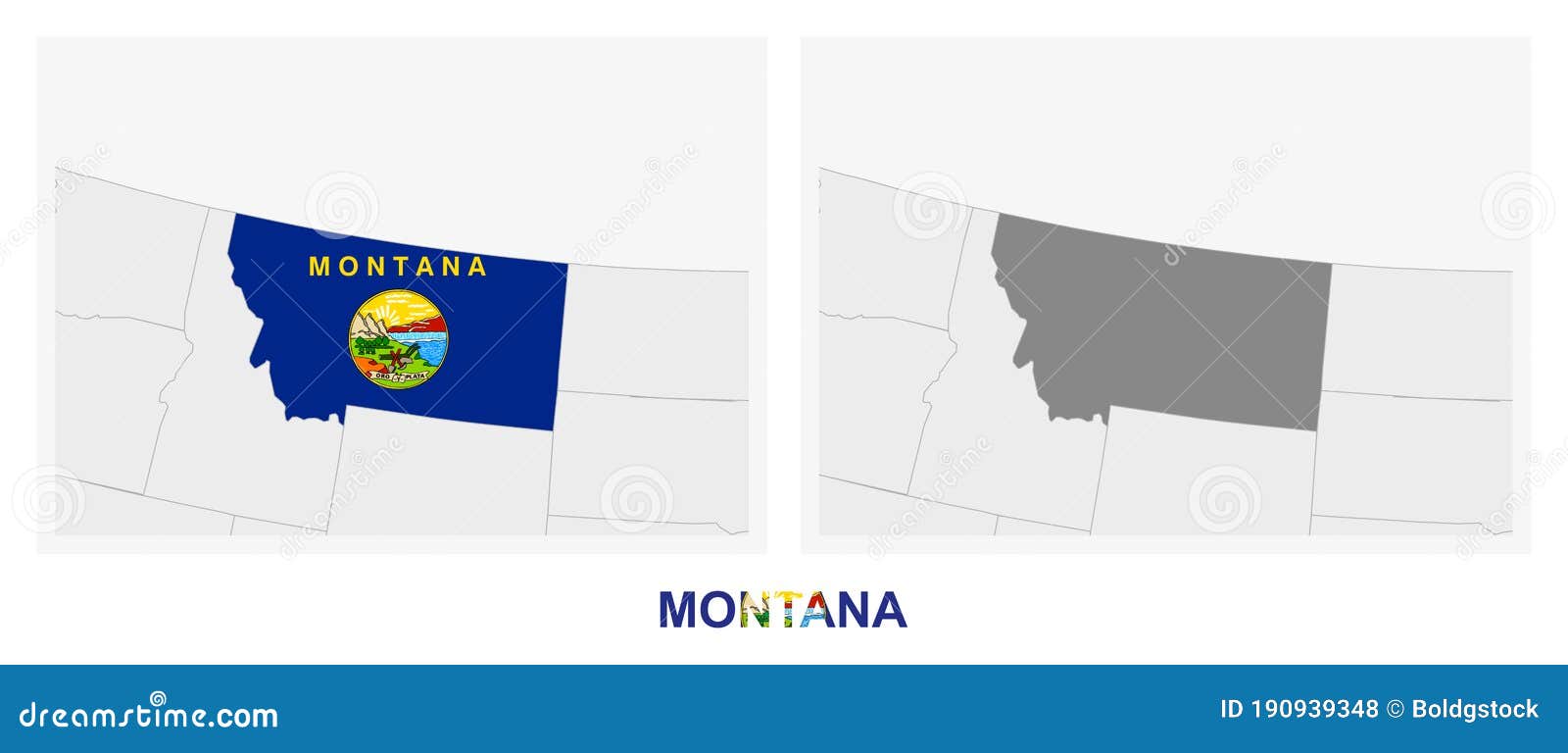 Map Of USA With Highlighted Montana State Map Cartoon Vector ...