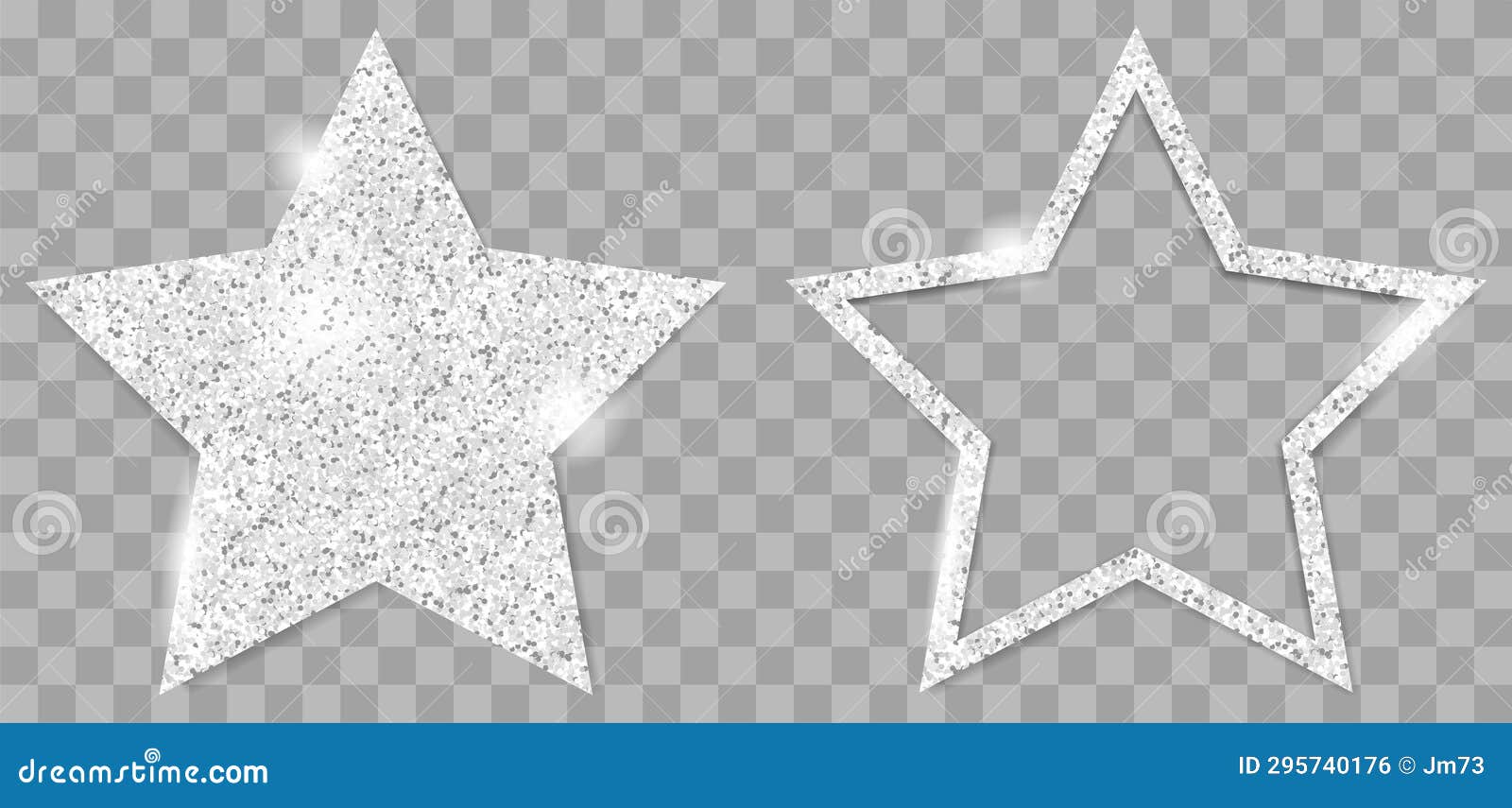 Two Versions of Shiny Silver Rating Stars with Shines and Shadows Stock ...