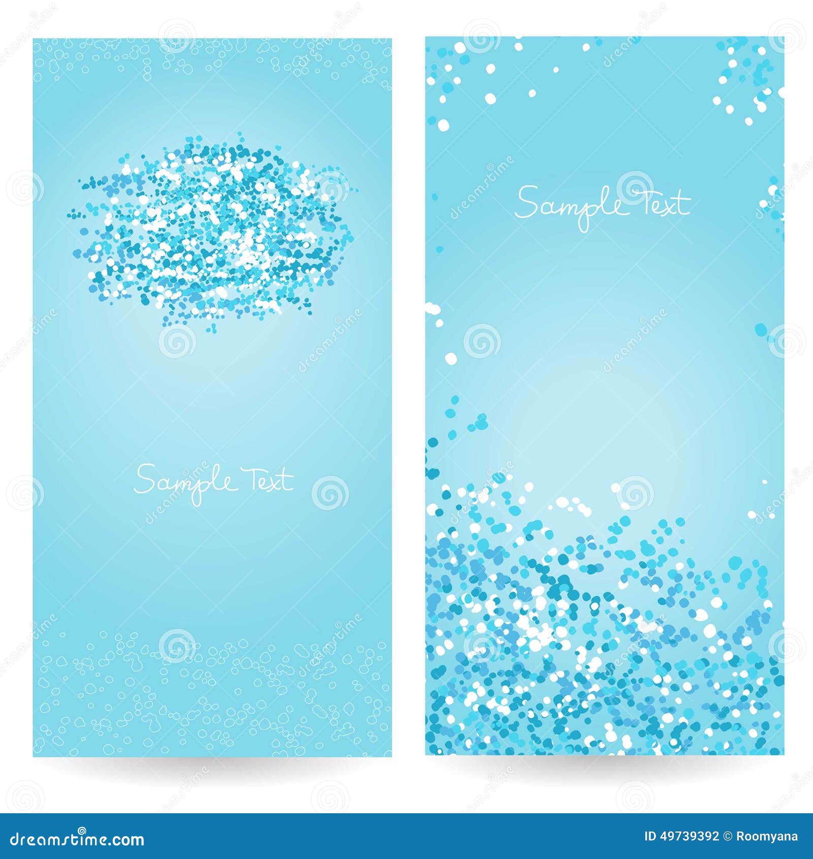 Two Vertical Cards with Abstract Blue Drawing. Stock Vector ...
