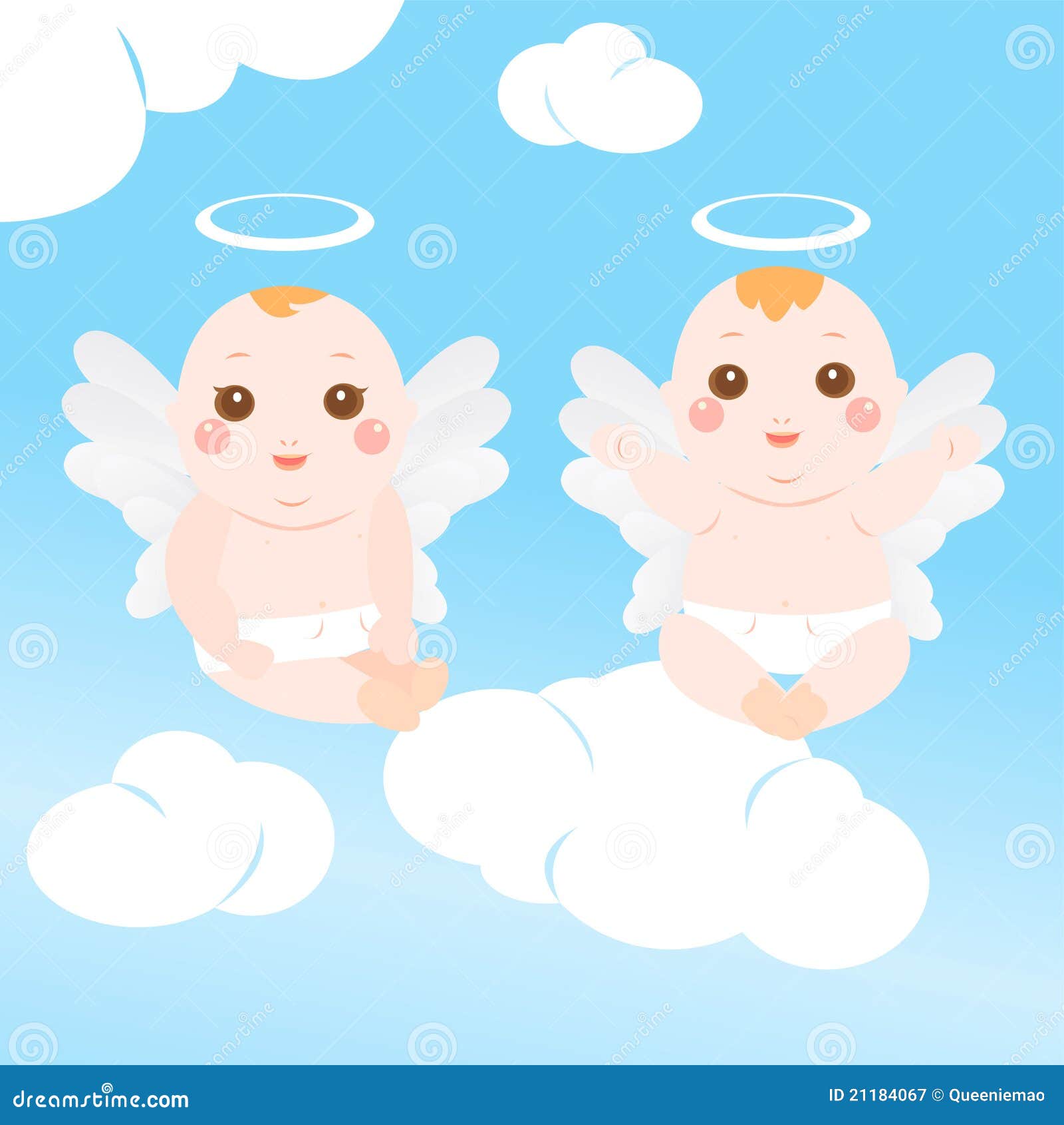 Two very cute angel baby stock vector. Illustration of angelic - 21184067