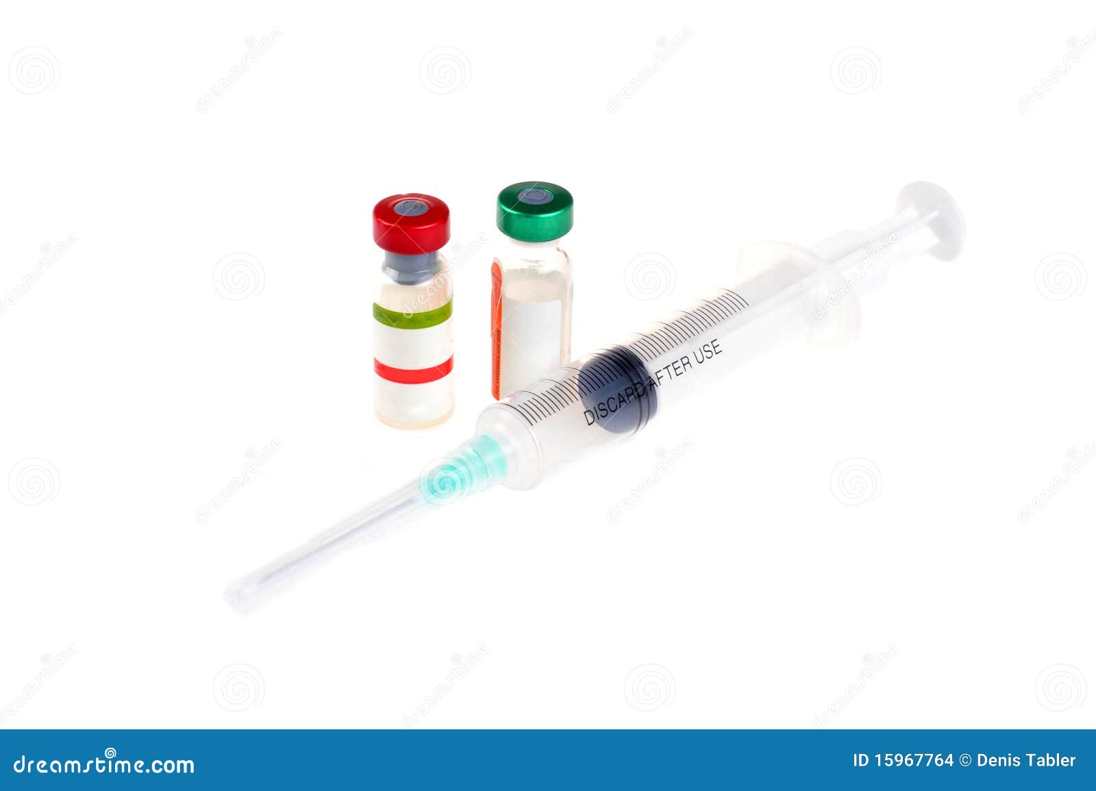 Two vial and syringe stock photo. Image of medicament - 15967764