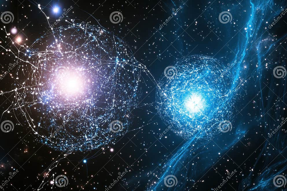 Stunning Cosmic Visualization Illustrating the Formation of Celestial Structures in Space Stock ...