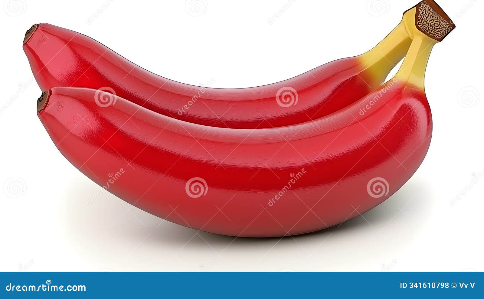 Two Vibrant Red Bananas on a White Background Stock Photo - Image of ...