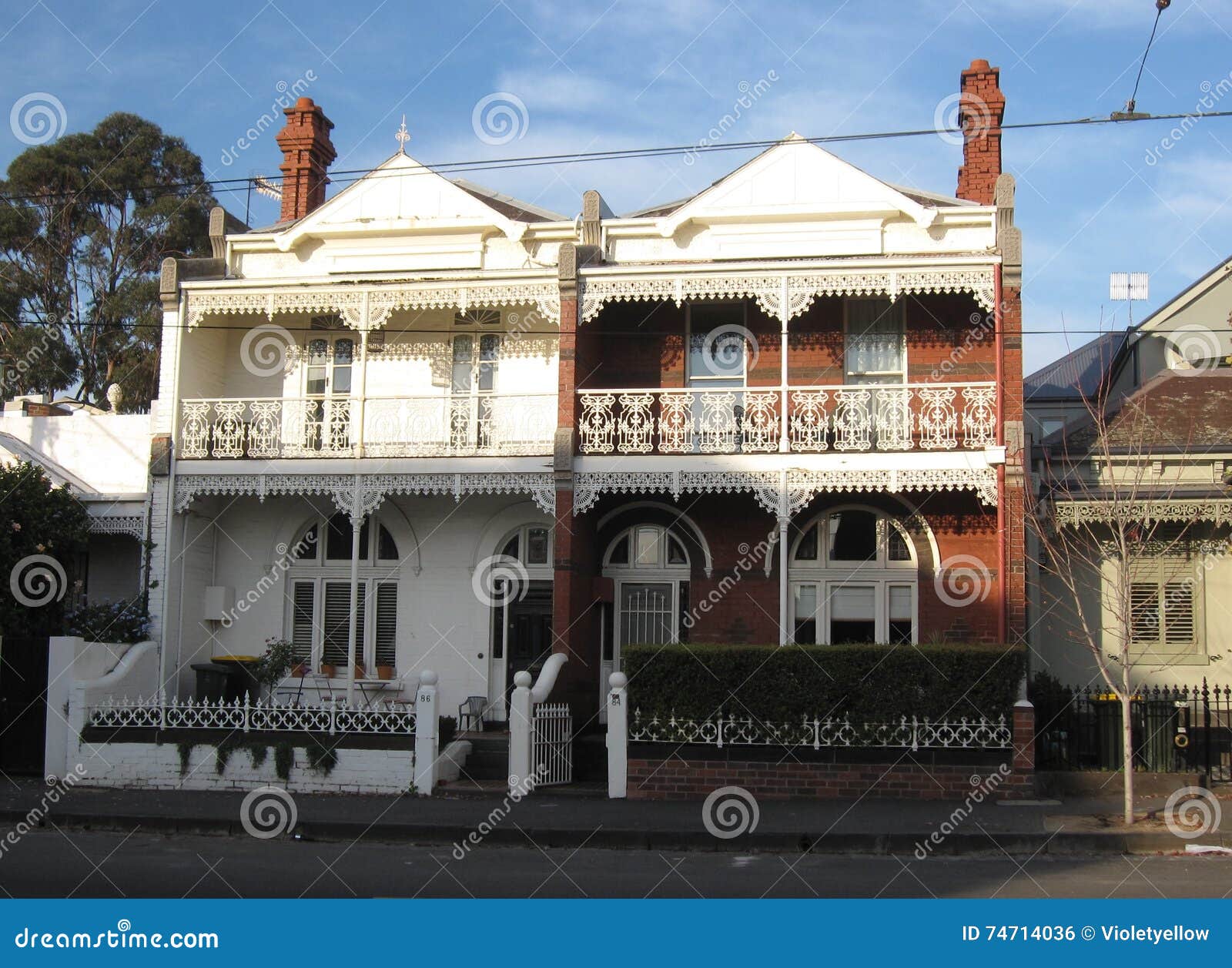 Two Victorian Architecture Buildings in Melbourne, Australia Stock ...