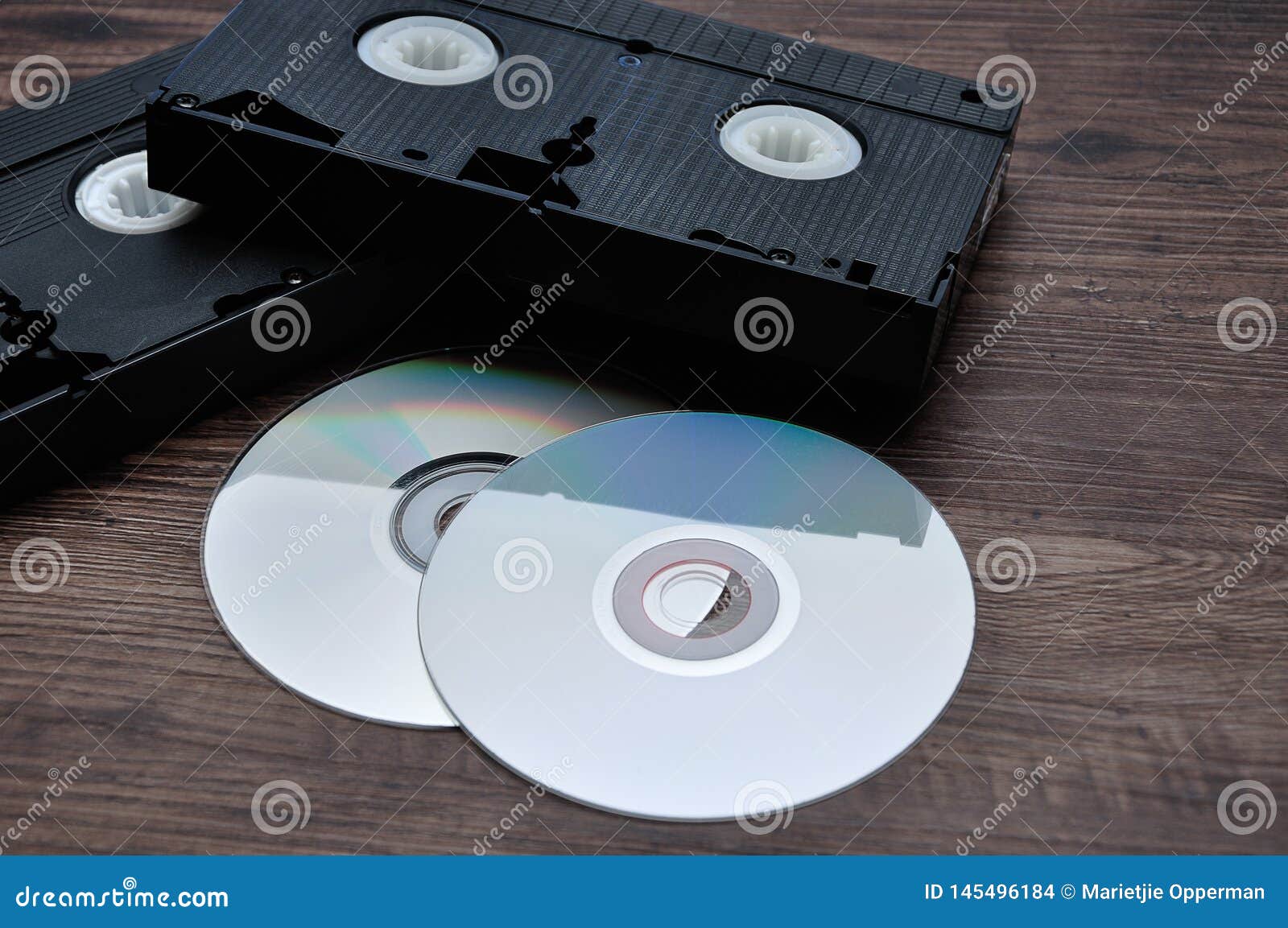 VHS Video Cassettes On A Blue Background. Royalty-Free Stock ...