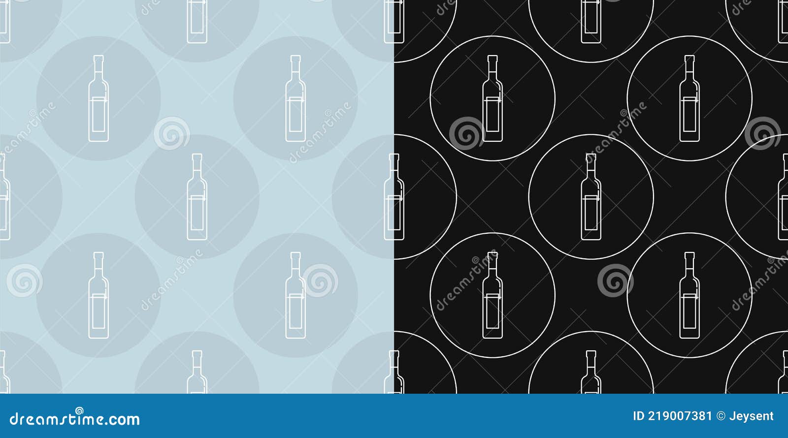 Two View Seamless Pattern of Bottle of Vodka in Flat Style in Form of ...