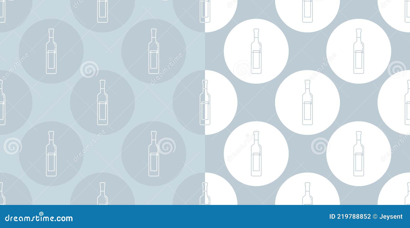 Two View Seamless Pattern of Bottle of Vodka in Flat Style in Form of ...