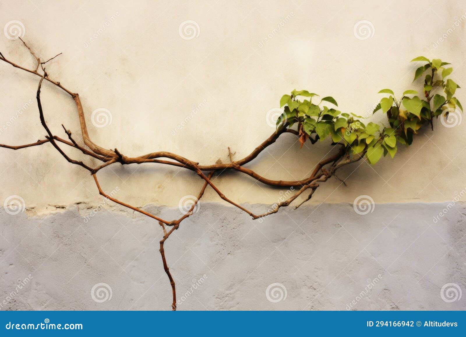 Two Vines Intertwined on a Wall Stock Illustration - Illustration of ...