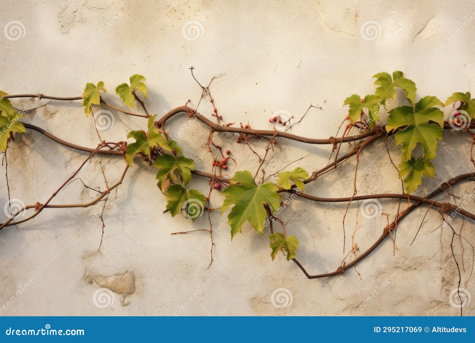 Two Vines Intertwined on a Wall Stock Image - Image of intertwined ...