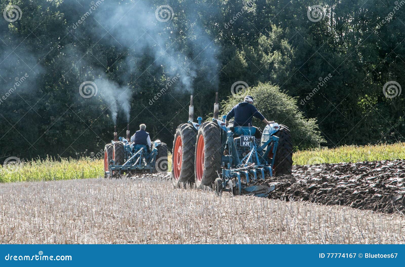 Two Vintage Doe Triple-D Tractor Pulling a Plough Editorial Photography ...