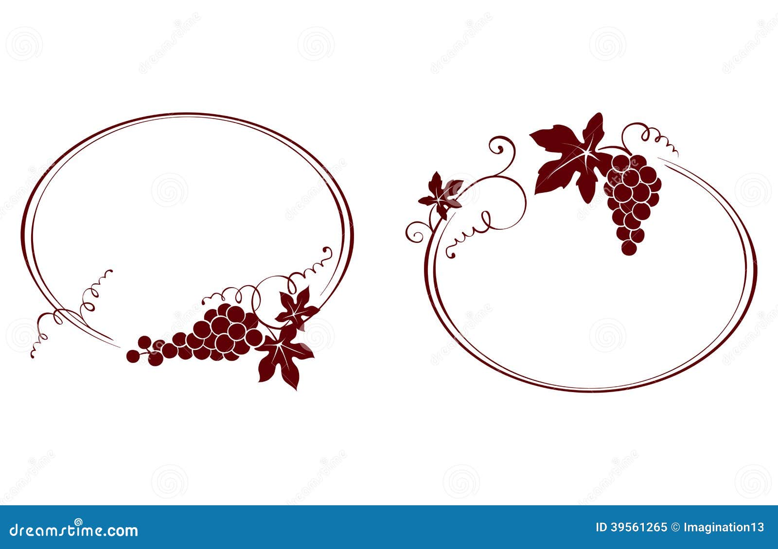 Two Vintage Frame with a Grapes Stock Vector - Illustration of frame ...