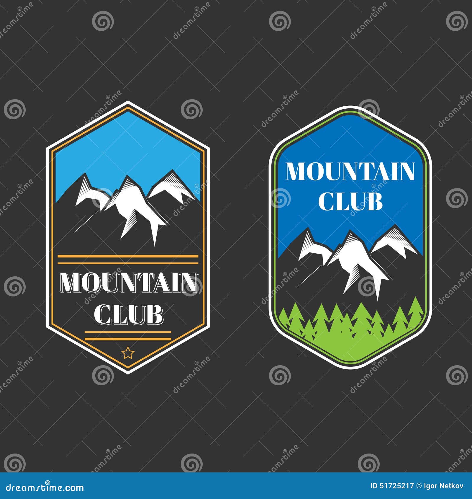 Mountain Labels. Hiking Emblems, Mountains Emblem Badges And Outdoors ...