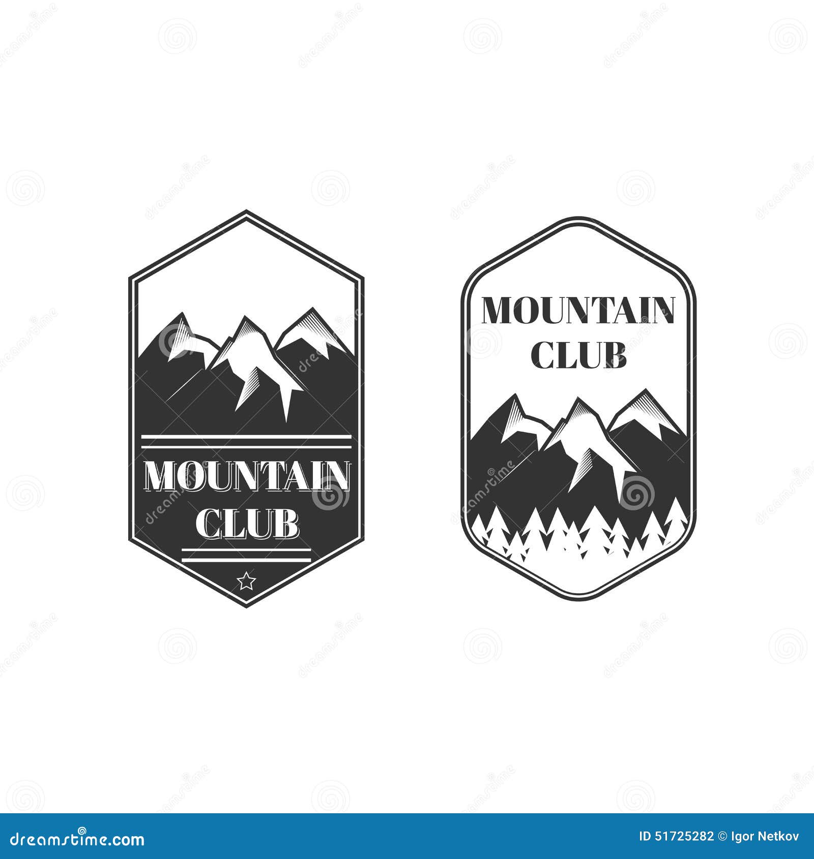 Mountain Labels. Hiking Emblems, Mountains Emblem Badges And Outdoors ...
