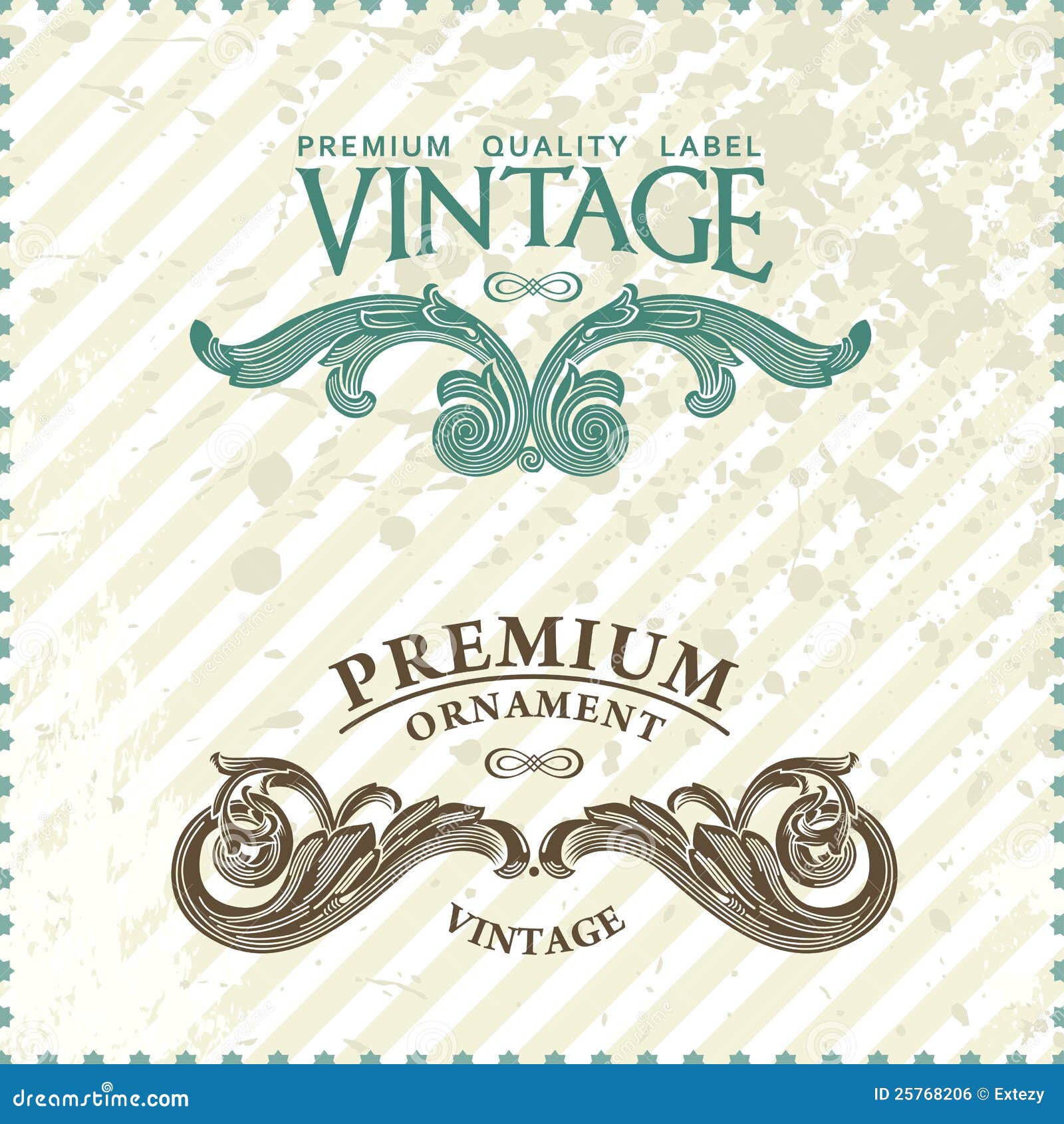 Two Vintage Styled Premium Quality Ornate Labels Stock Vector ...