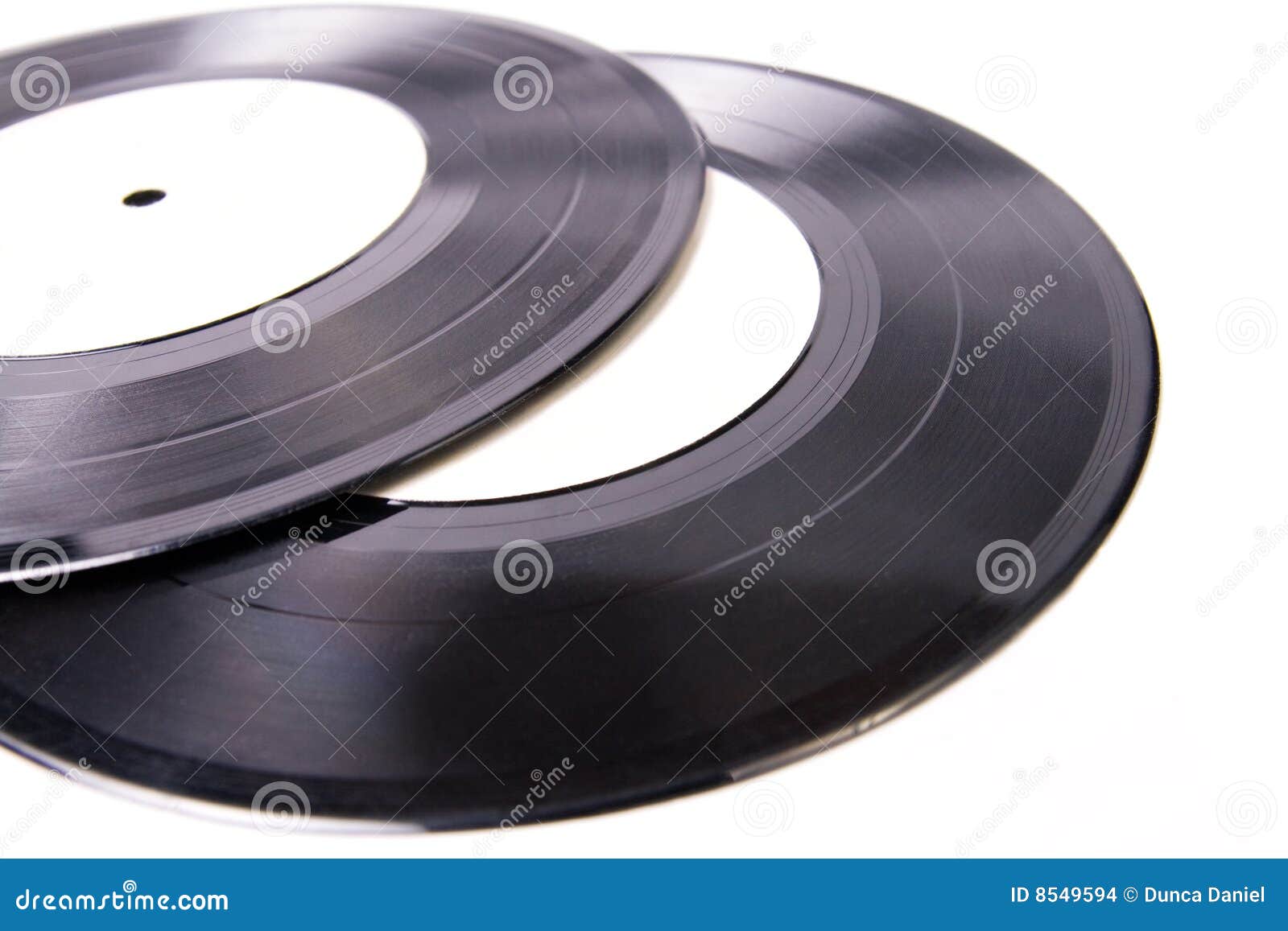 Two Vinyl Old Records Isolated on White Stock Photo - Image of black ...