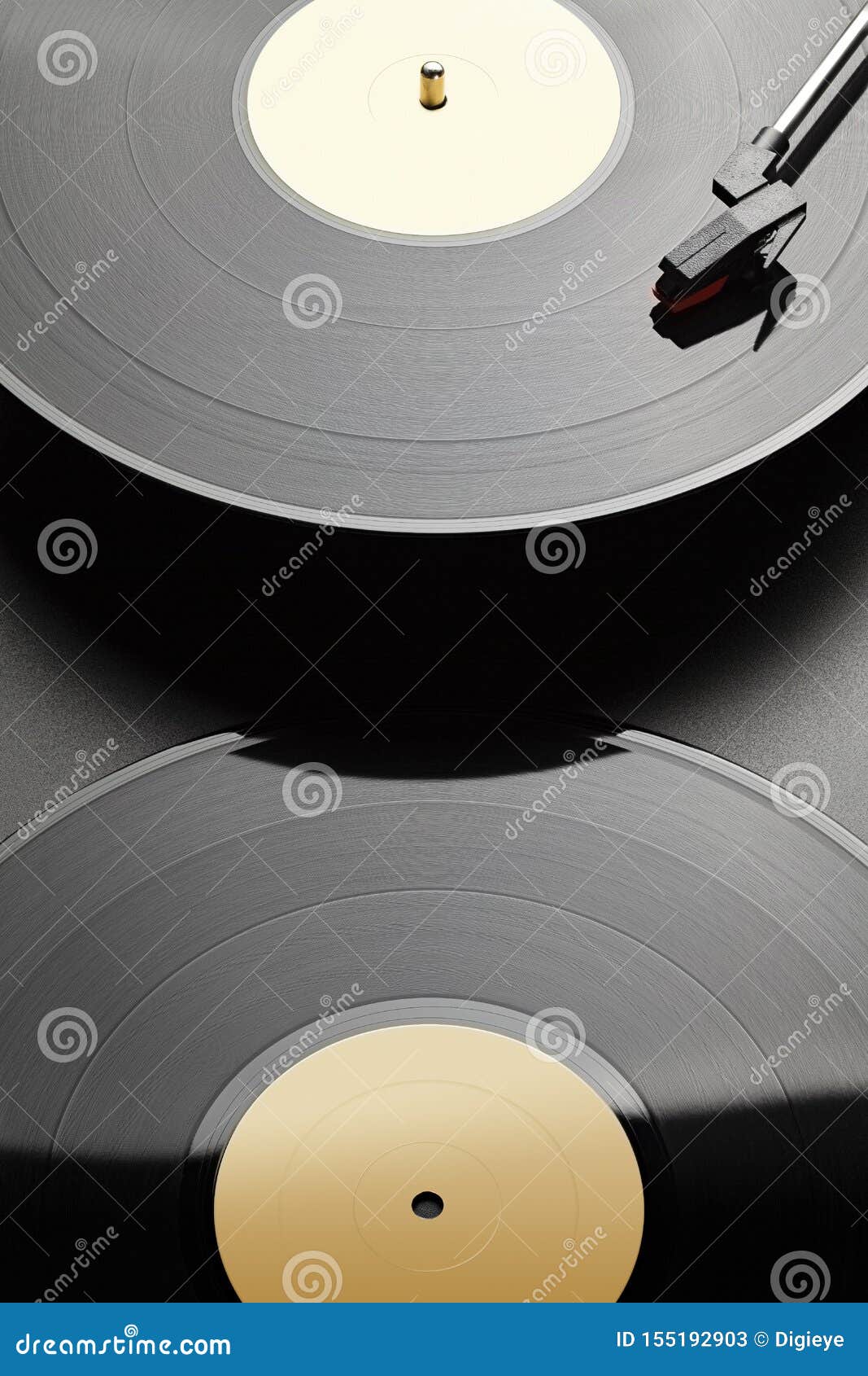 Two Vinyl Record on Black Background Stock Image - Image of music ...