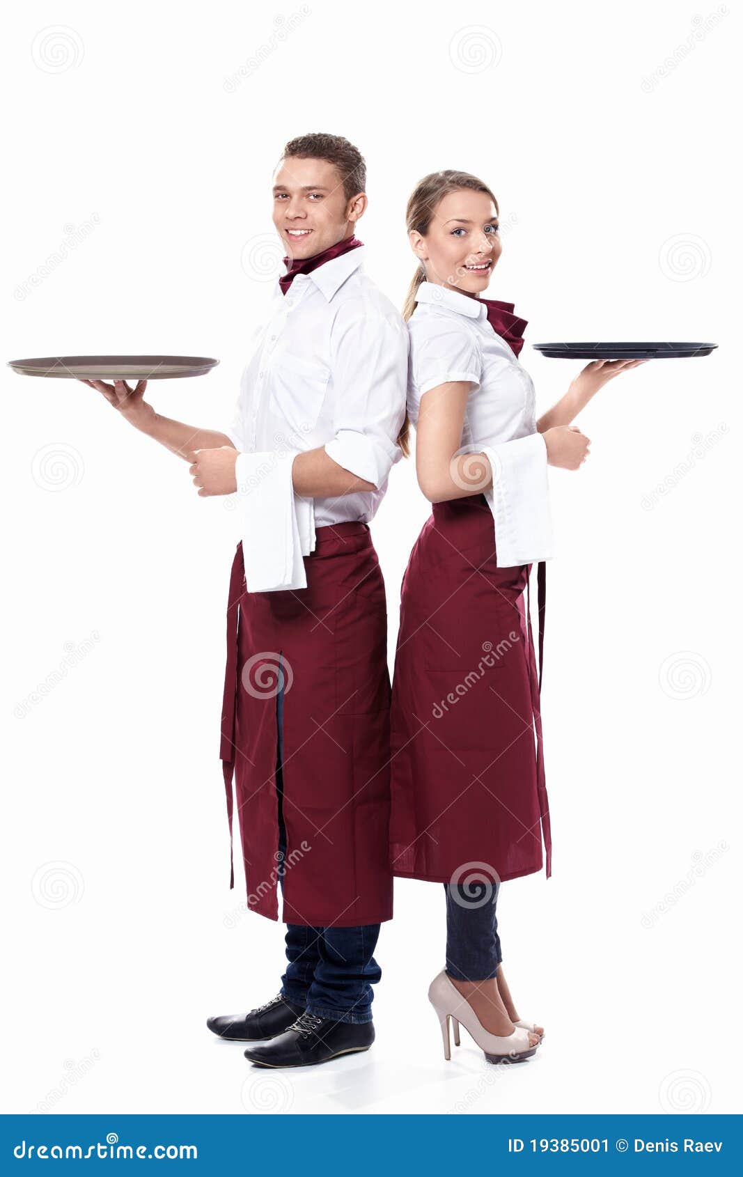 Two waiters stock image. Image of jeans, smiling, wait - 19385001