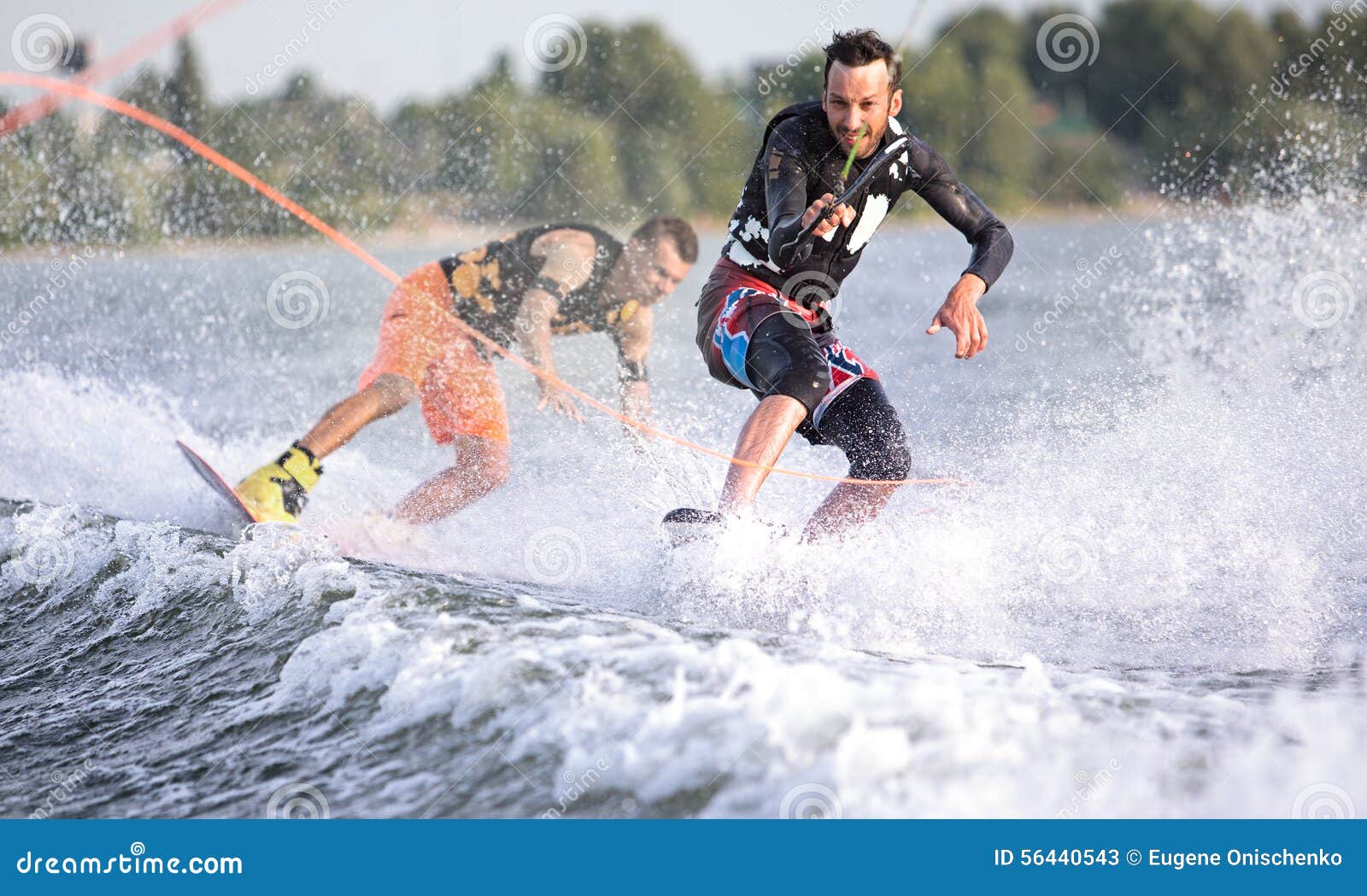 Two Wake Bord Riders Having Fun Stock Image - Image of sport, hobby ...