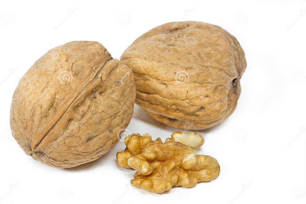 Two walnuts stock photo. Image of foodstuff, background - 22272968