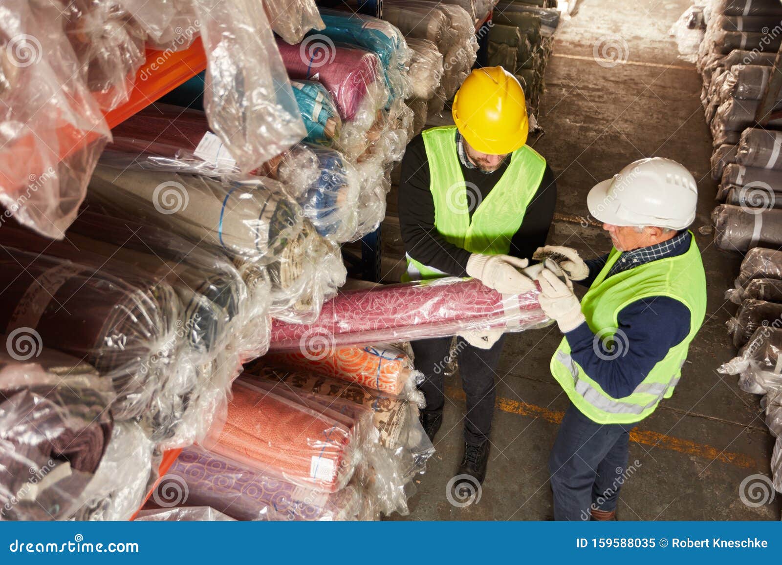 Two Warehouse Workers are Preparing for Delivery Stock Image - Image of ...