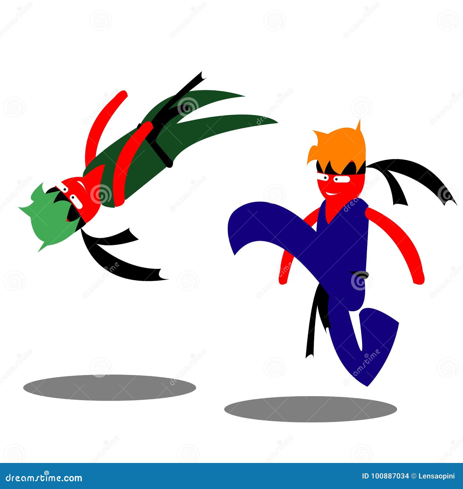 Two warrior in fighting stock vector. Illustration of drawing - 100887034