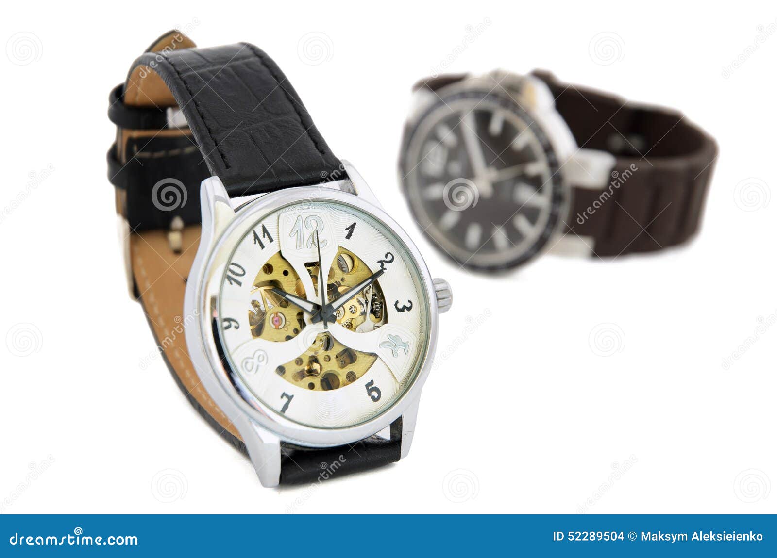 Two watches stock photo. Image of time, metal, seconds - 52289504