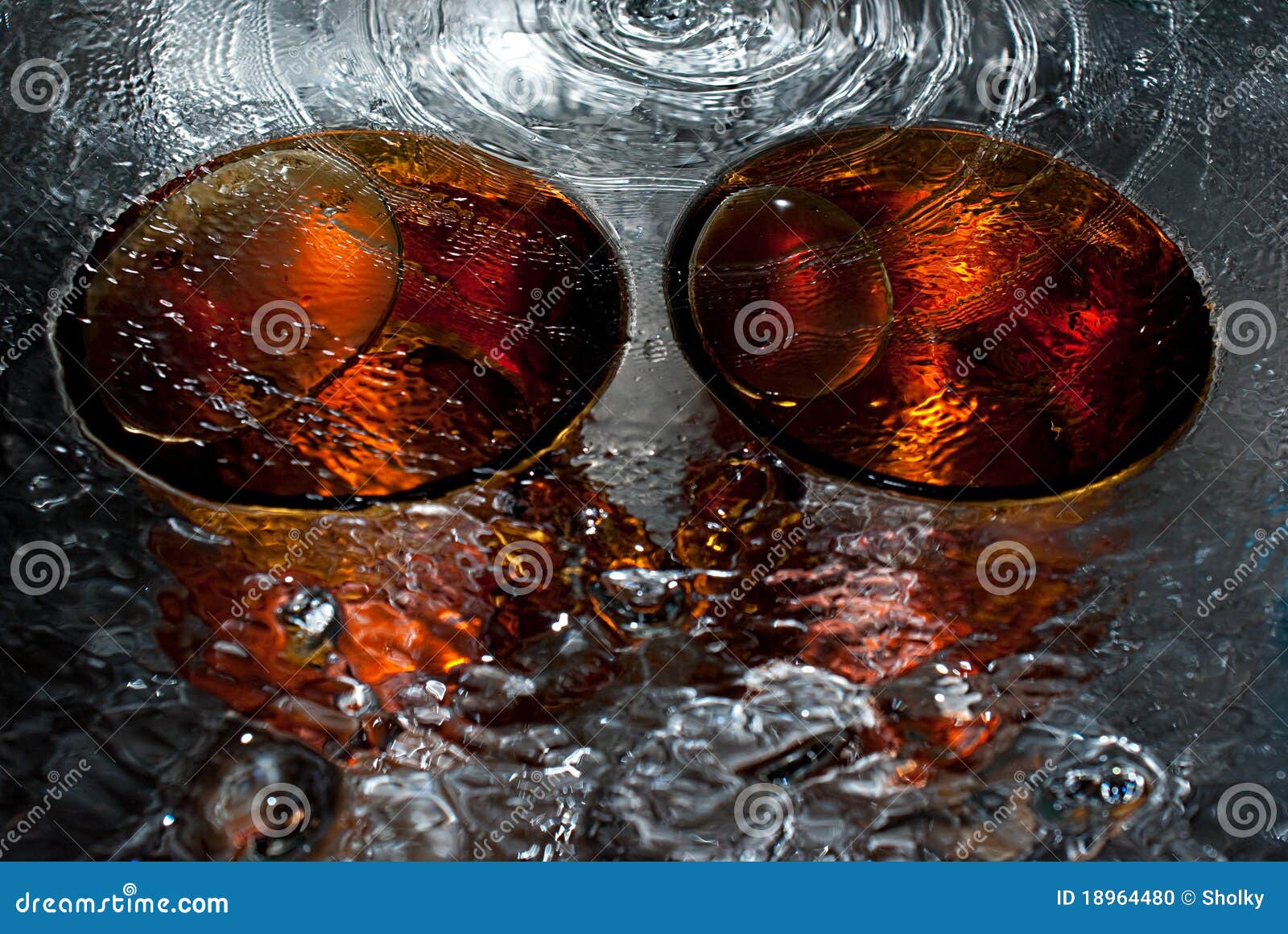 Two water cups stock photo. Image of yellow, flow, water - 18964480