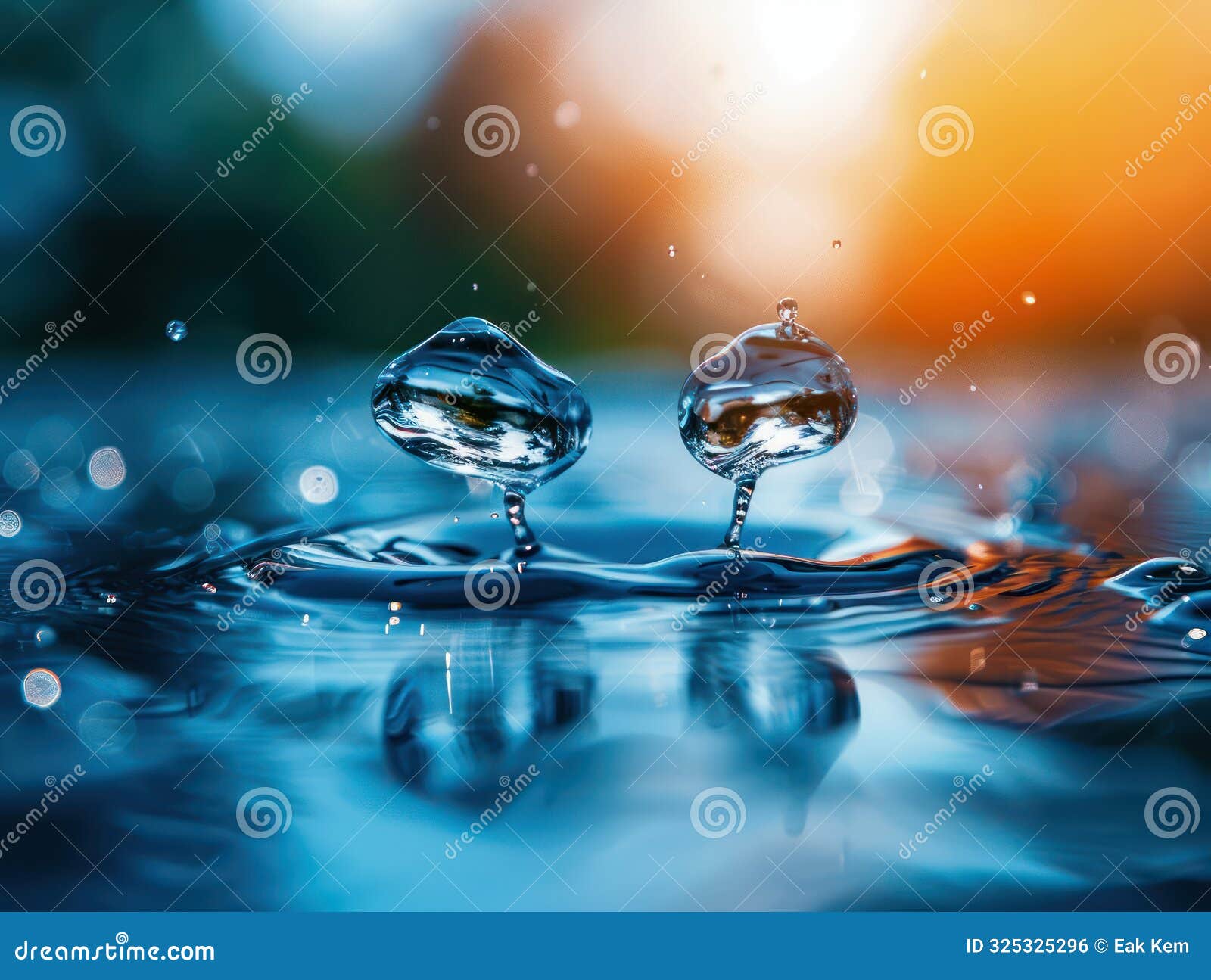 Two Water Drops Merging a Symbol of Connection, Intimacy, and the ...