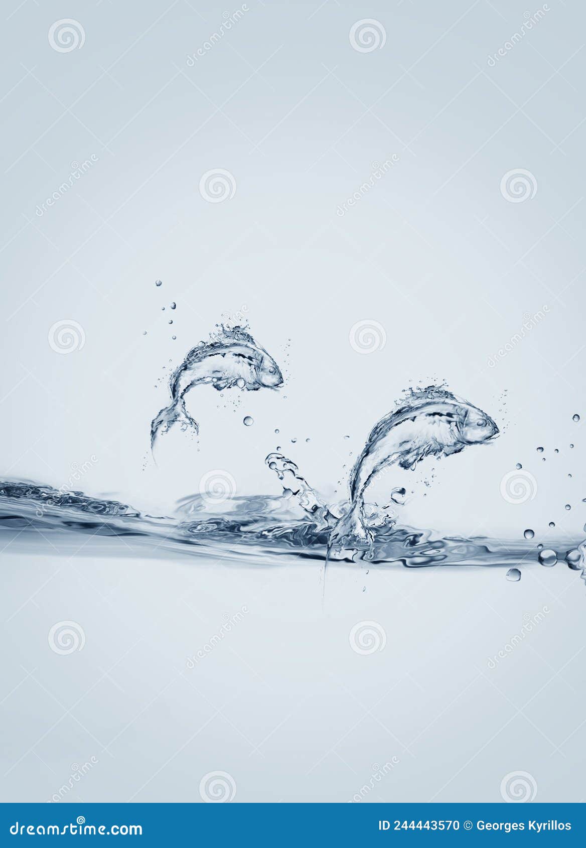 Two Water Fish Jumping stock illustration. Illustration of element ...