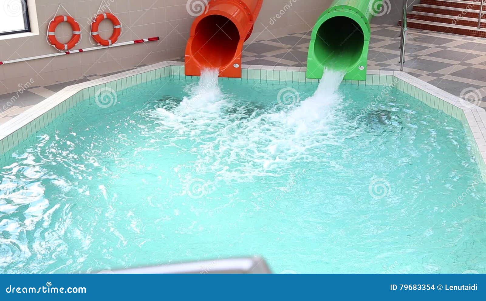 Two water slides stock footage. Video of strong, water - 79683354