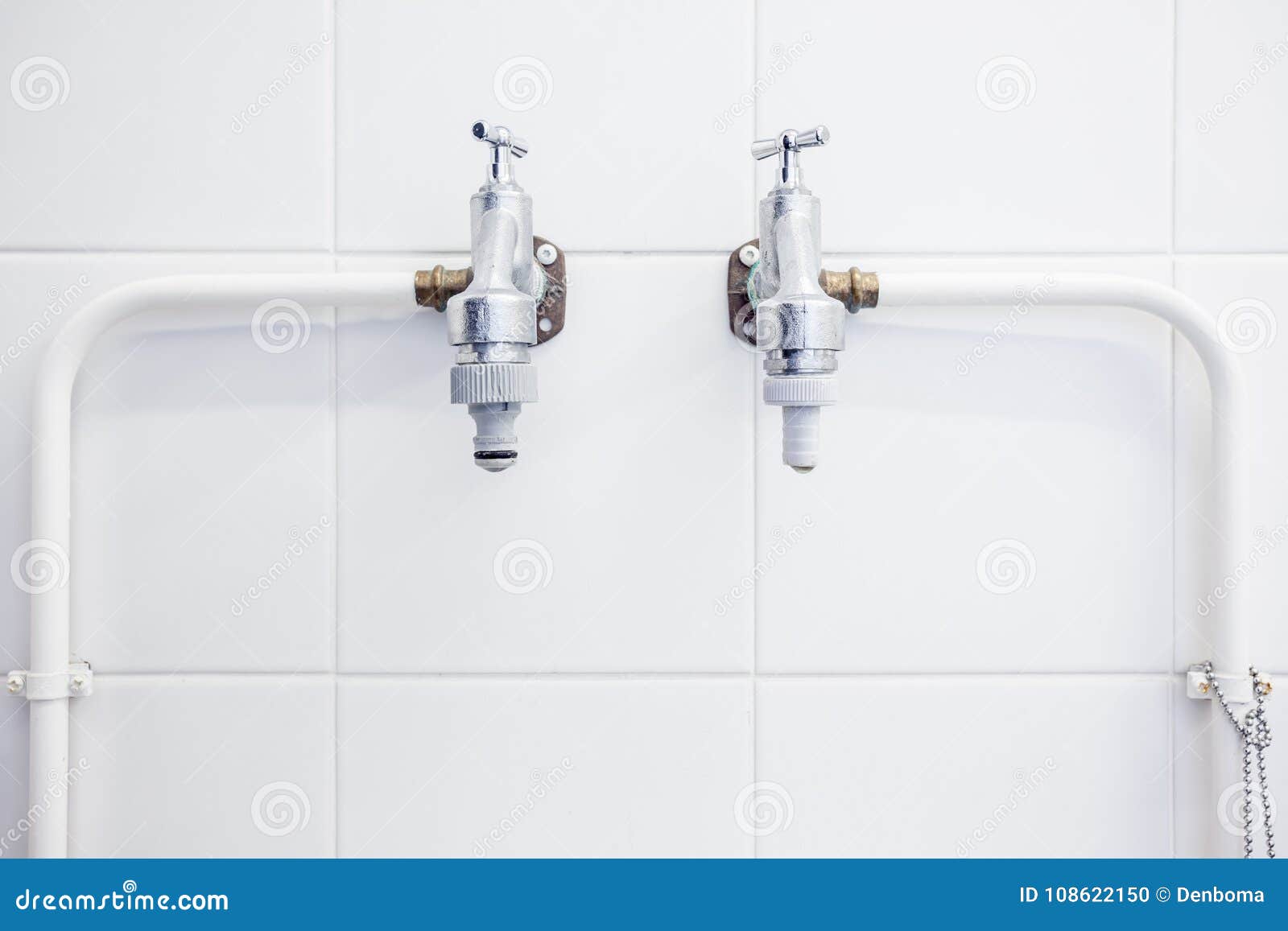 Two water taps stock photo. Image of copper, tubes, sink - 108622150