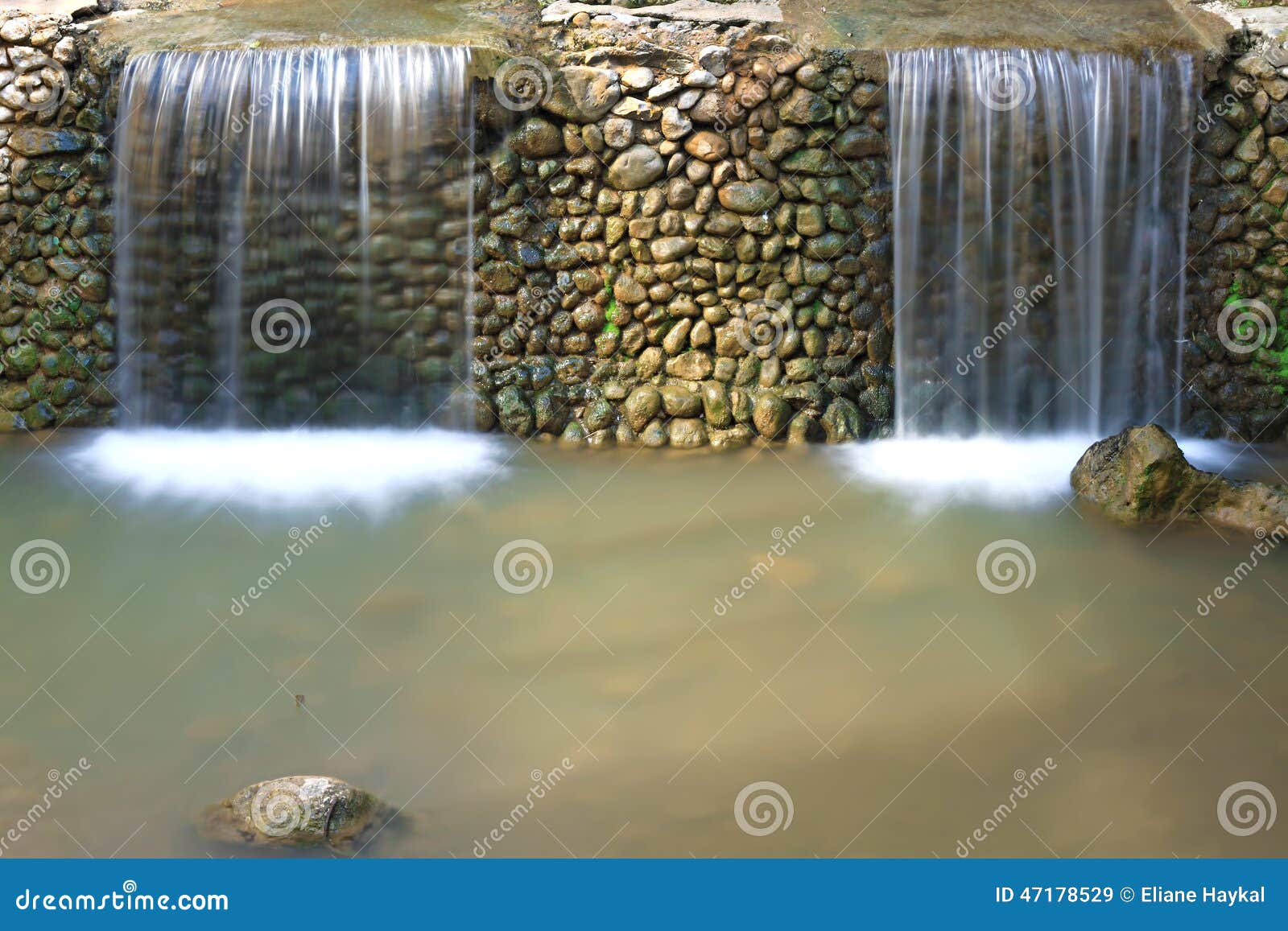Two Waterfalls stock image. Image of pond, river, flow - 47178529
