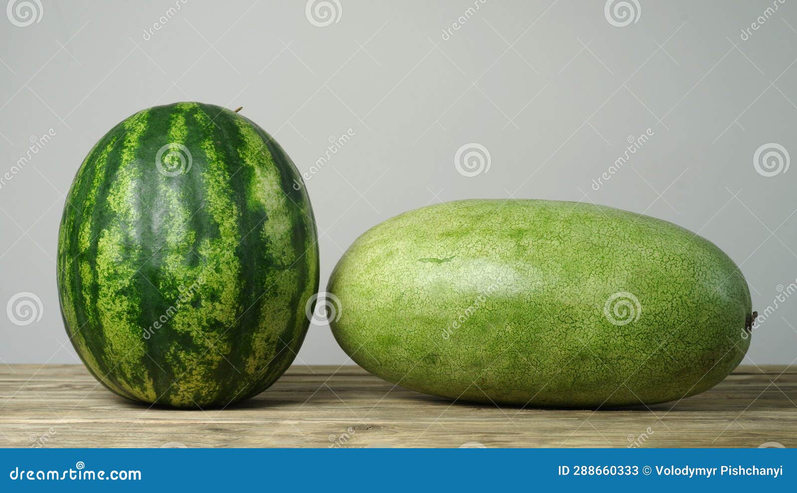 Two Watermelons of Different Varieties Stock Image - Image of eating ...