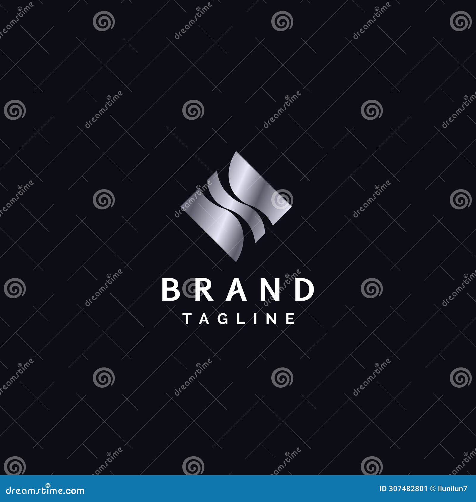 Two Waves Inside Square Logo Design Stock Vector - Illustration of rich ...