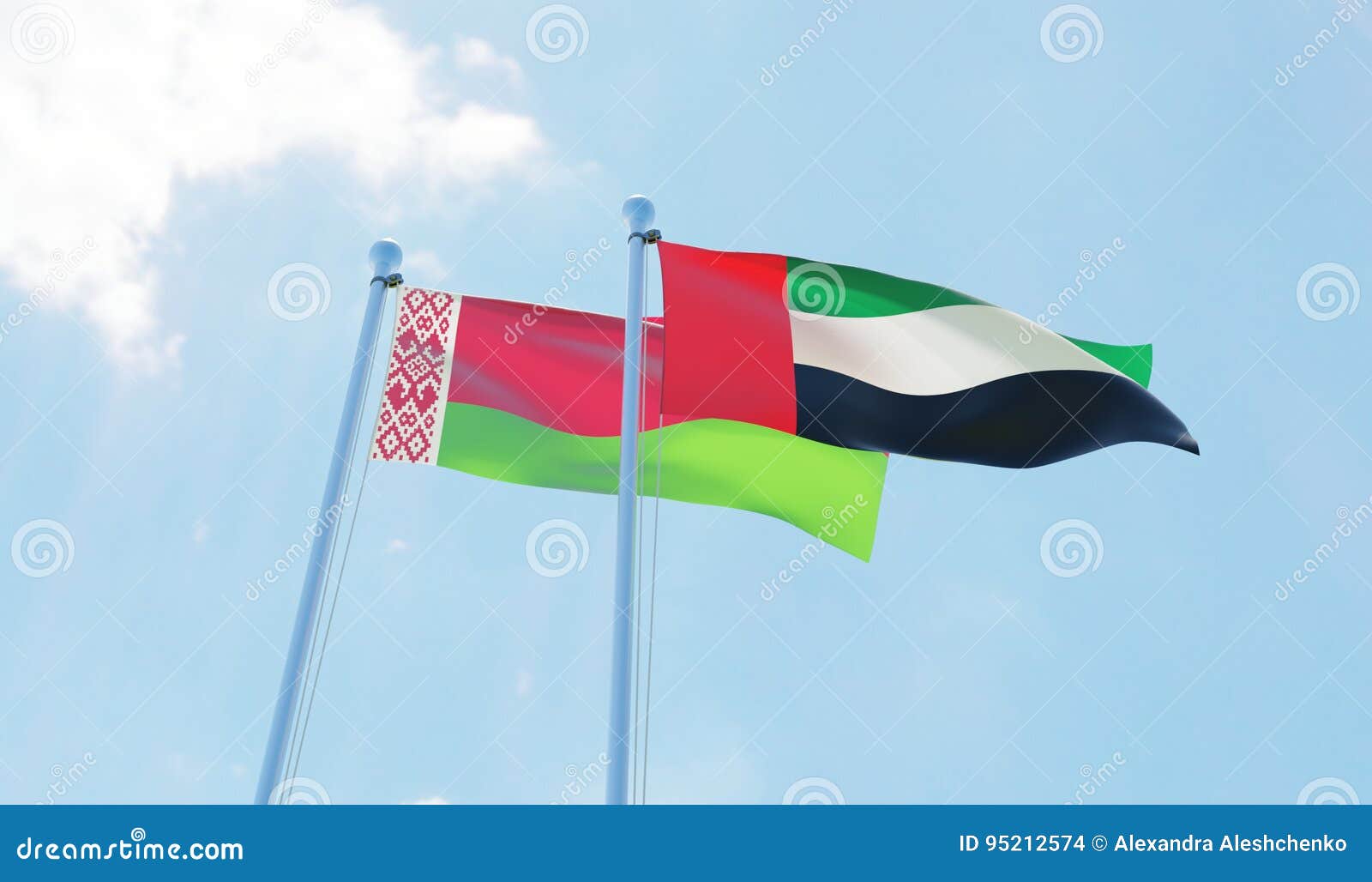Two waving flags stock illustration. Illustration of friendship - 95212574