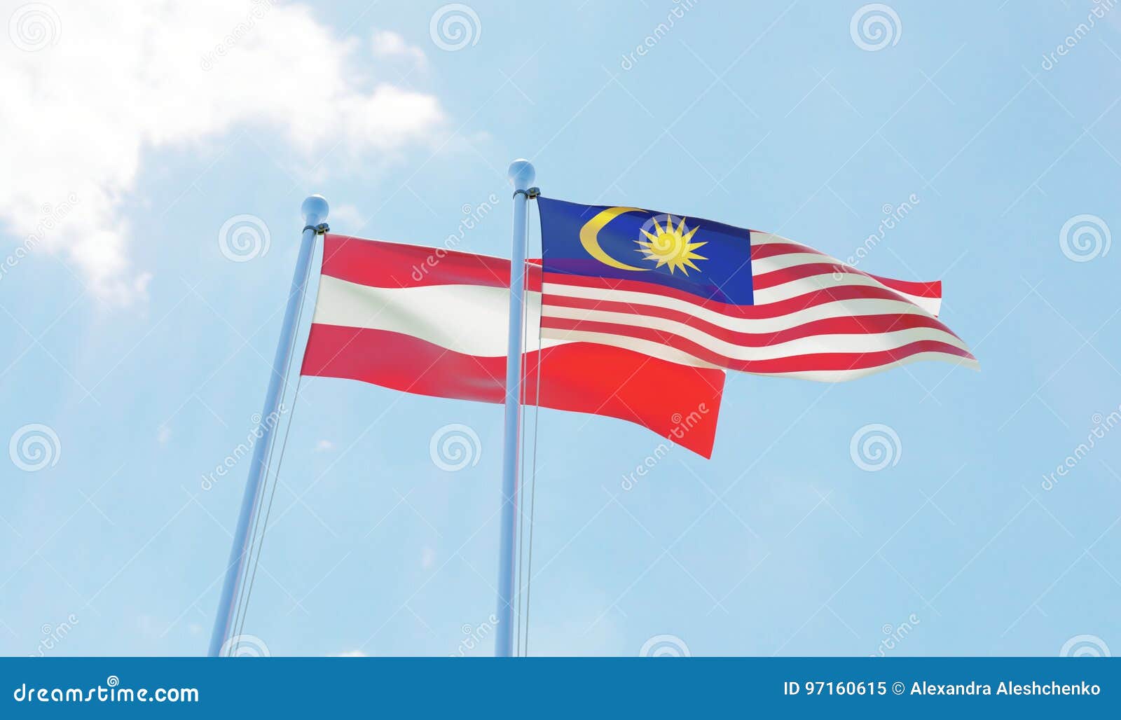 Two waving flags stock illustration. Illustration of country - 97160615