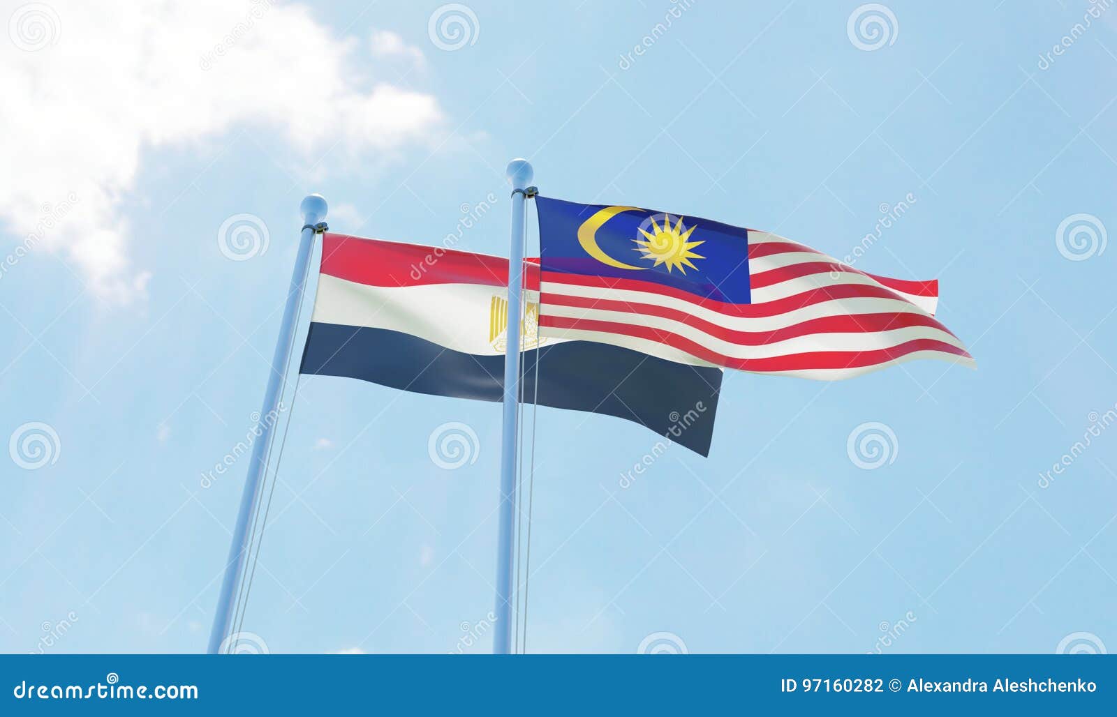 Two waving flags stock illustration. Illustration of country - 97160282