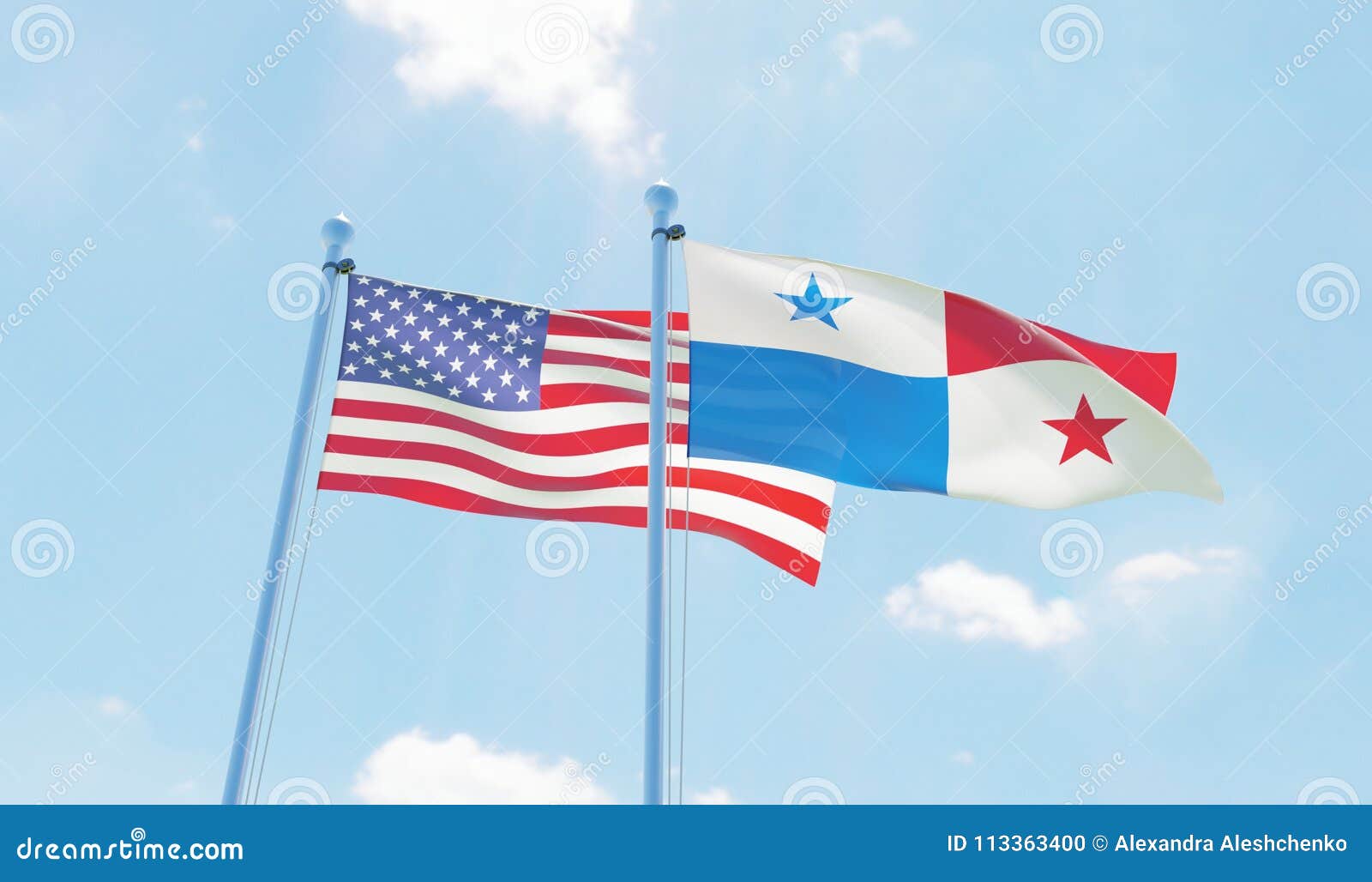 Two waving flags stock illustration. Illustration of pole - 113363400