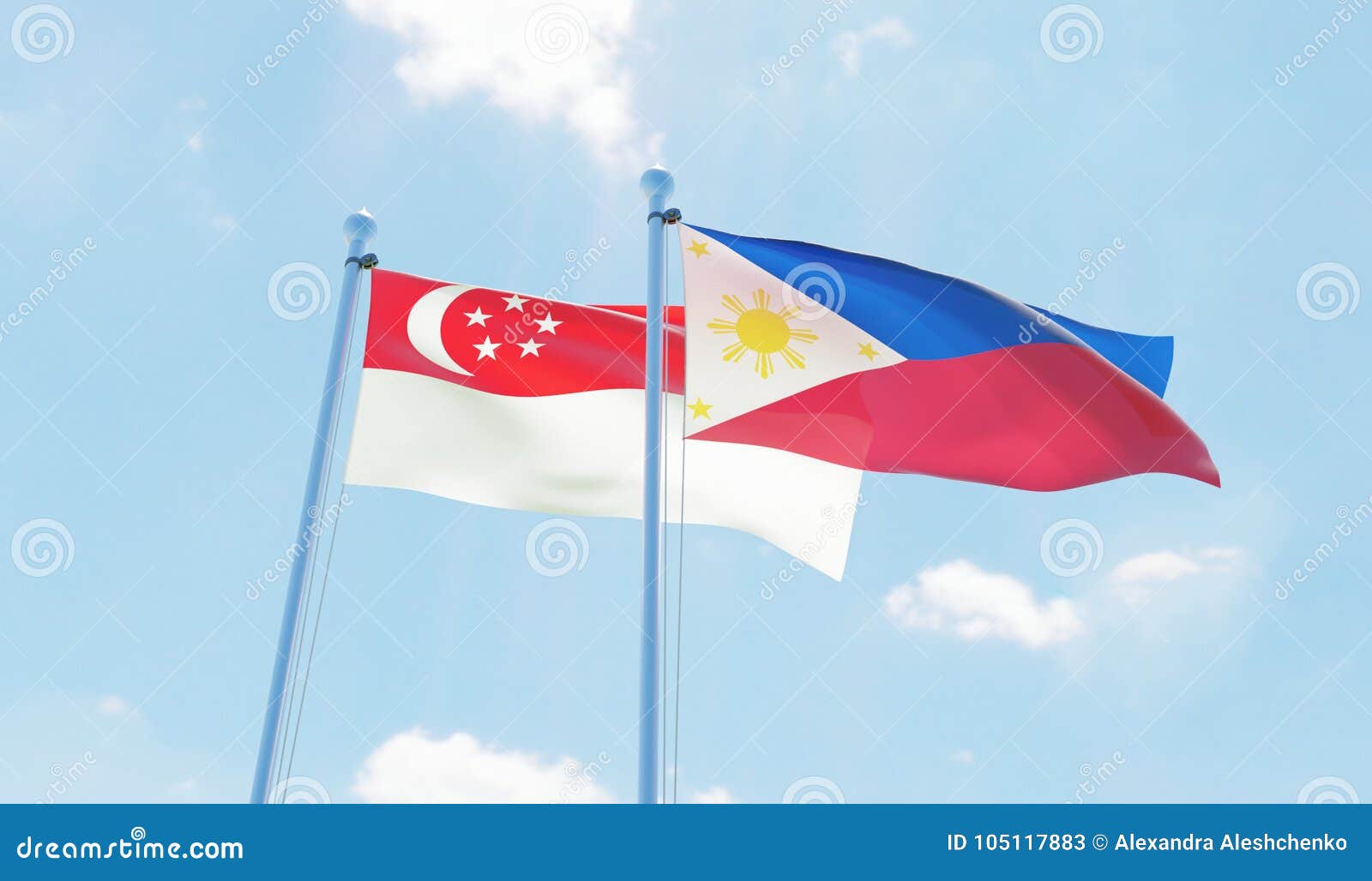 Two waving flags stock illustration. Illustration of symbol - 105117883