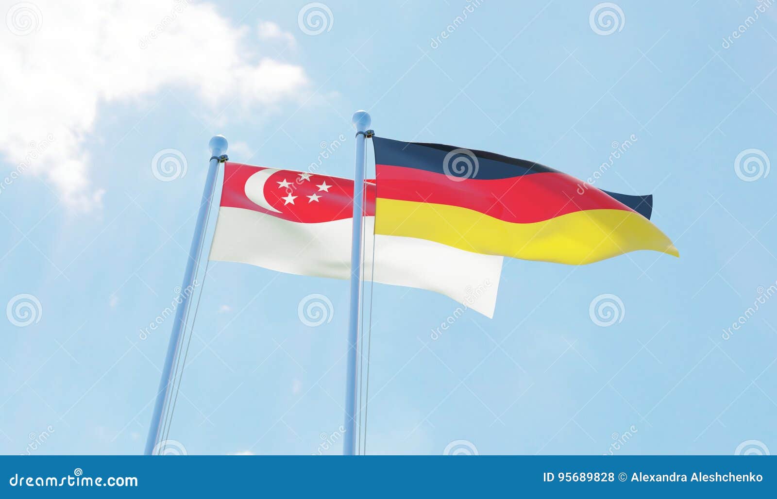 Two waving flags stock illustration. Illustration of light - 95689828